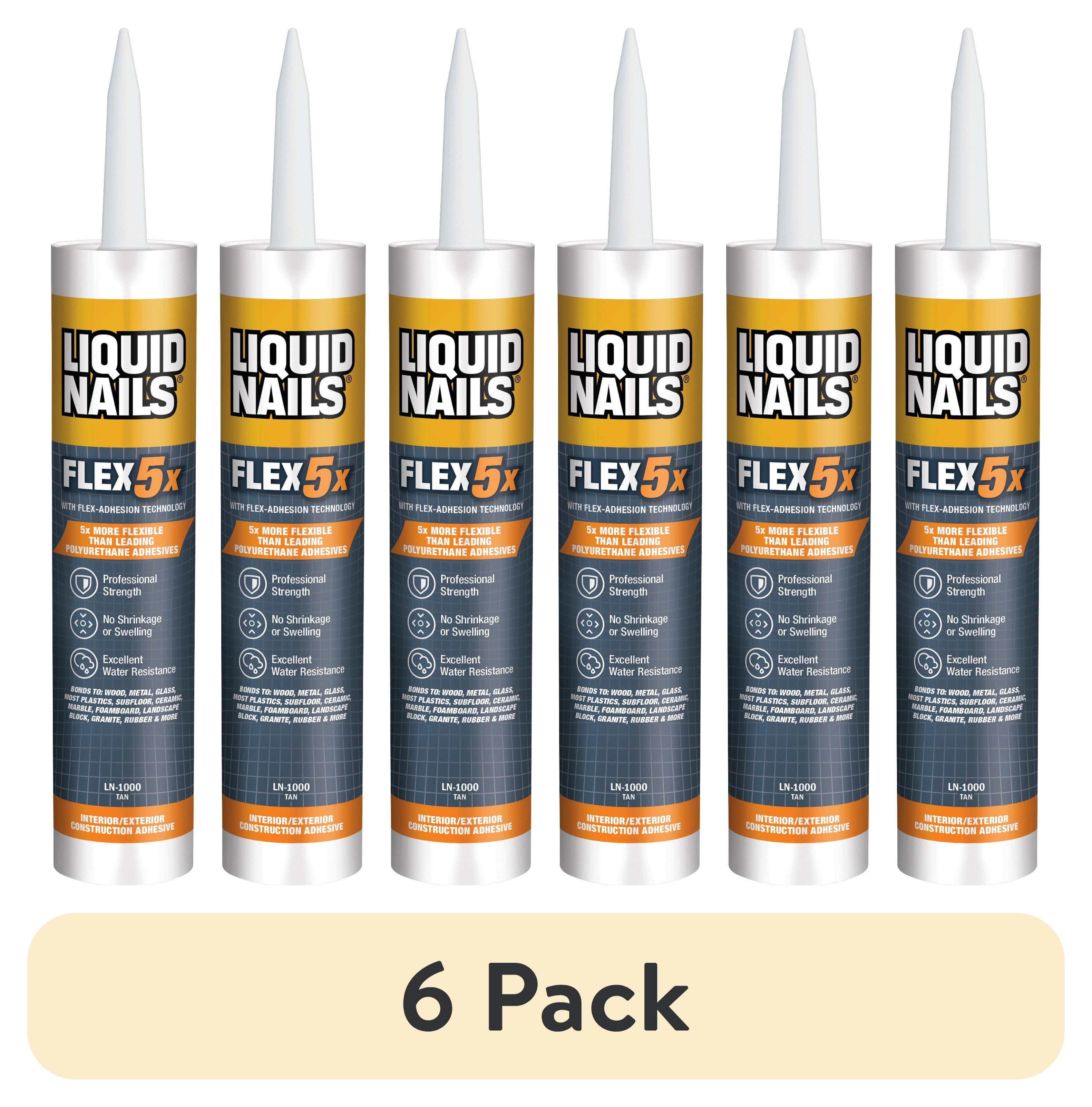 (6 pack) Liquid Nails Flex 5x 10 oz Interior & Exterior Construction ...