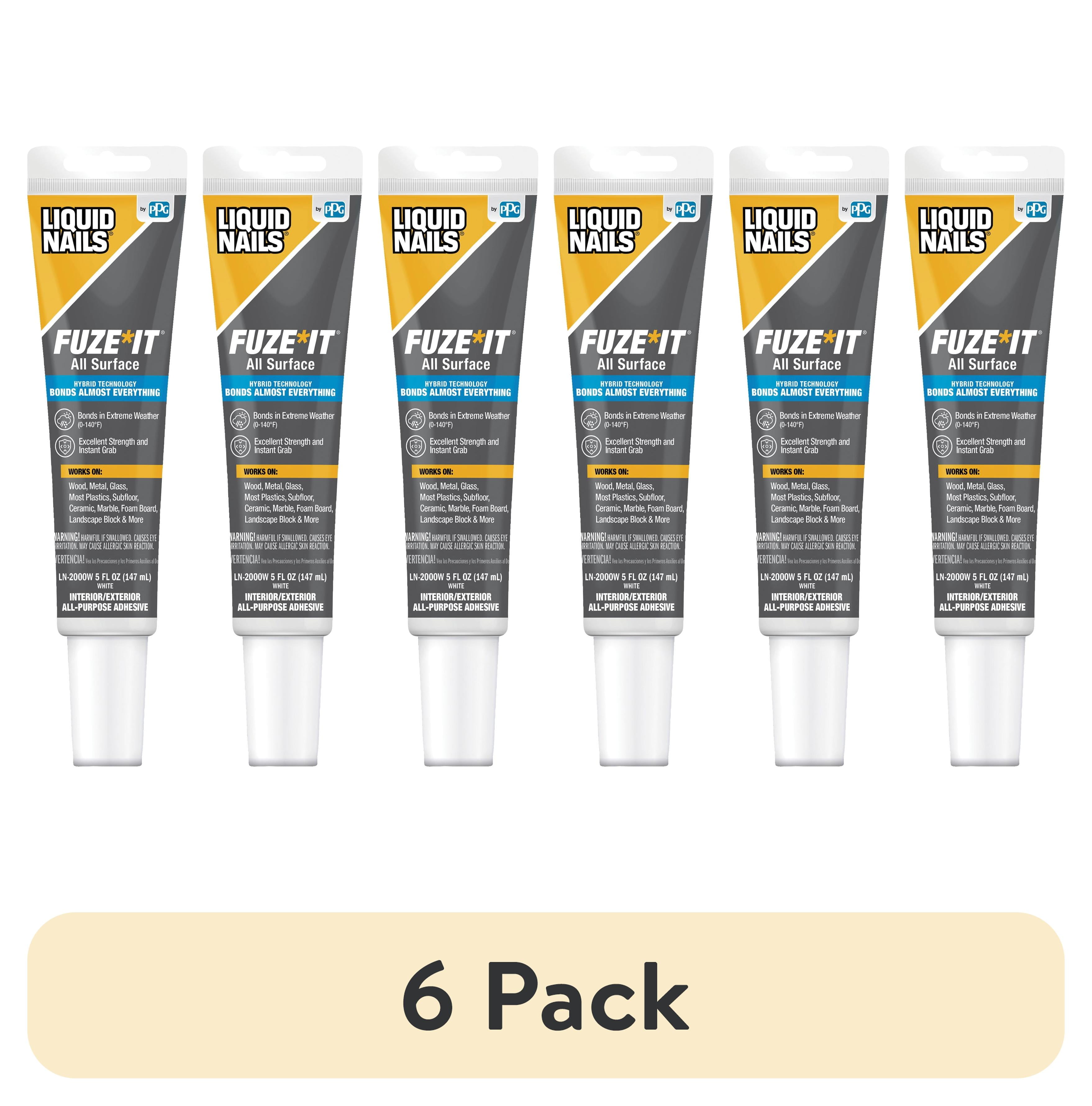 (6 pack) Liquid Nails Fuze*It All Surface Construction Adhesive (LN-2000W), 5 oz - Walmart.com