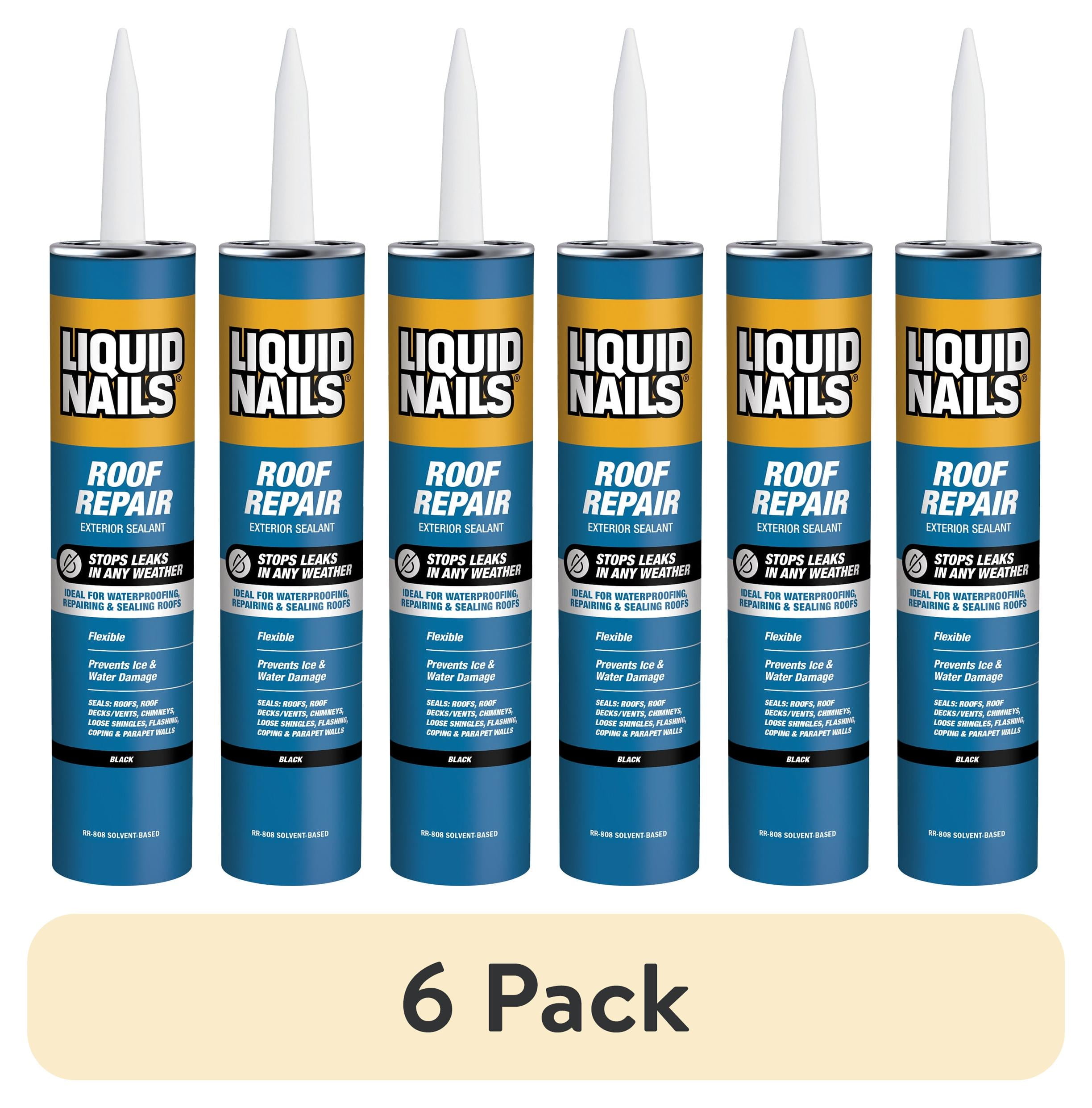 (6 pack) Liquid Nails Roof Repair 10.3 oz Black Exterior Waterproofing ...