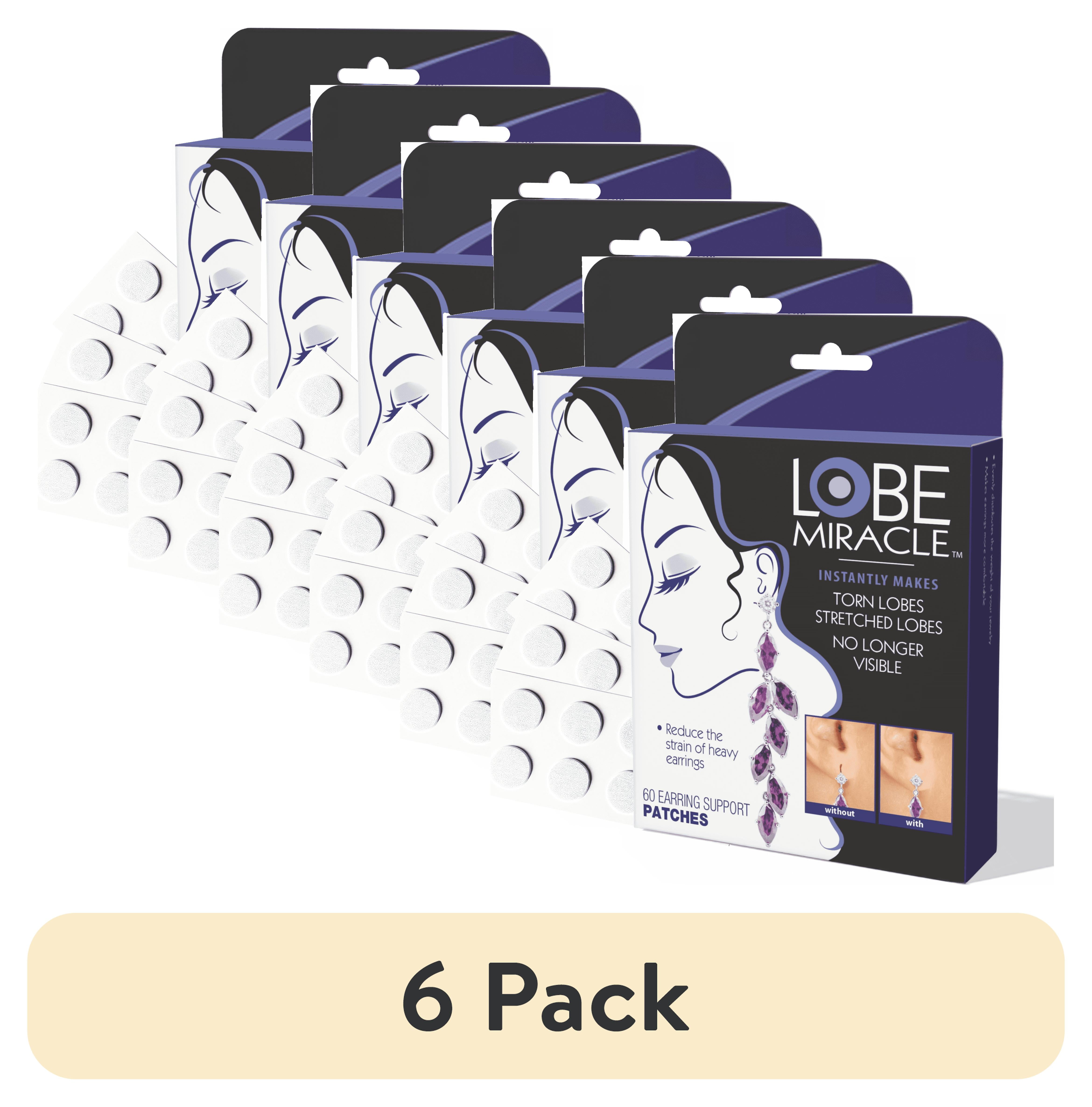 (6 pack) Lobe Miracle- Clear Earring Support Patches - Earring Backs ...