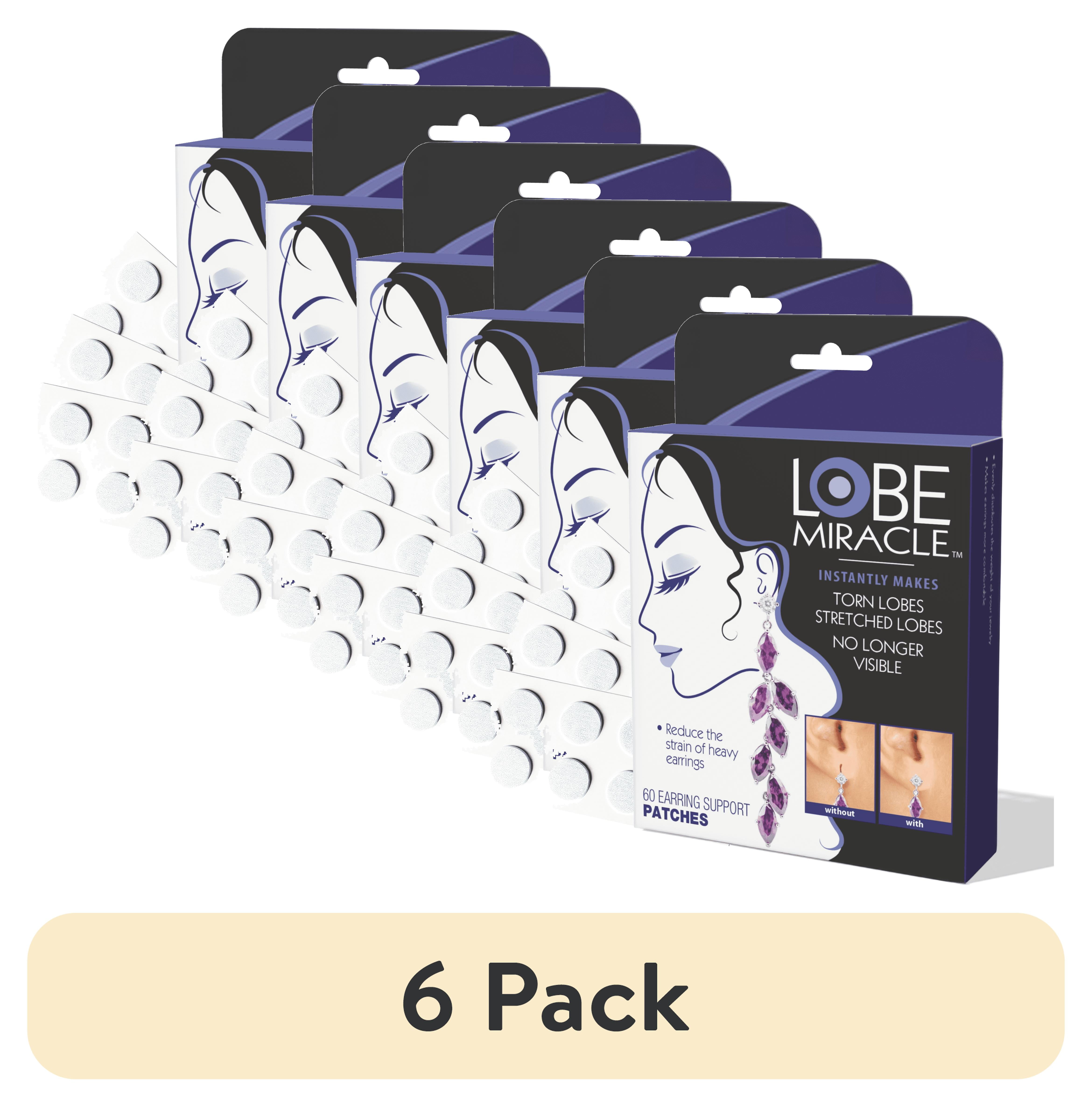 (6 pack) Lobe Miracle- Clear Earring Support Patches - Earring Backs ...