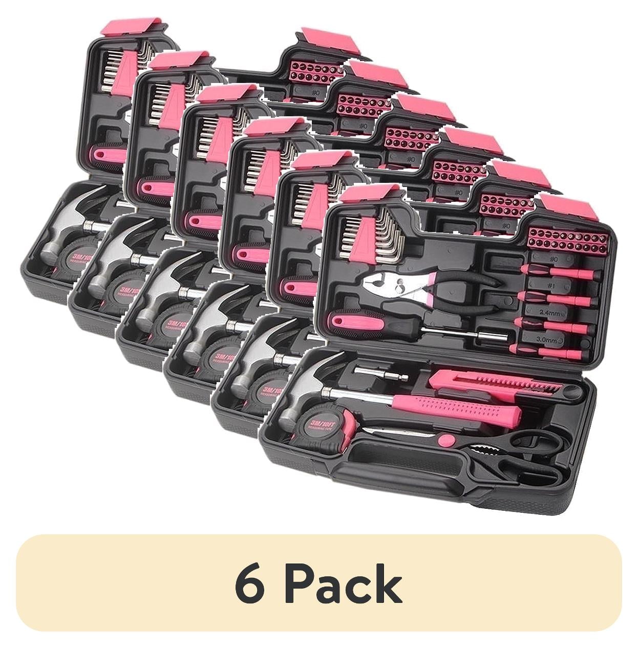 (6 pack) Lockways Pink Tool Kit for Women, Basic Home Tool Set Steel ...