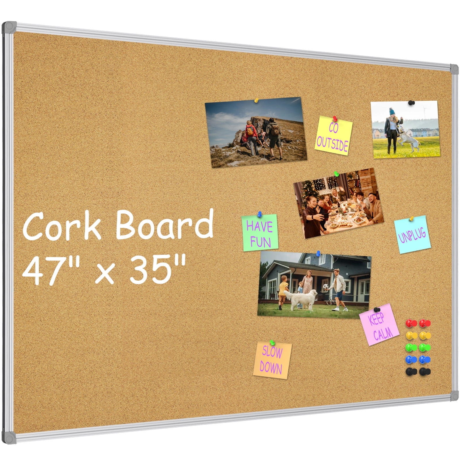 (6 pack) Lockways Cork Board Bulletin Board 47 x 35, 4x3 Corkboard ...