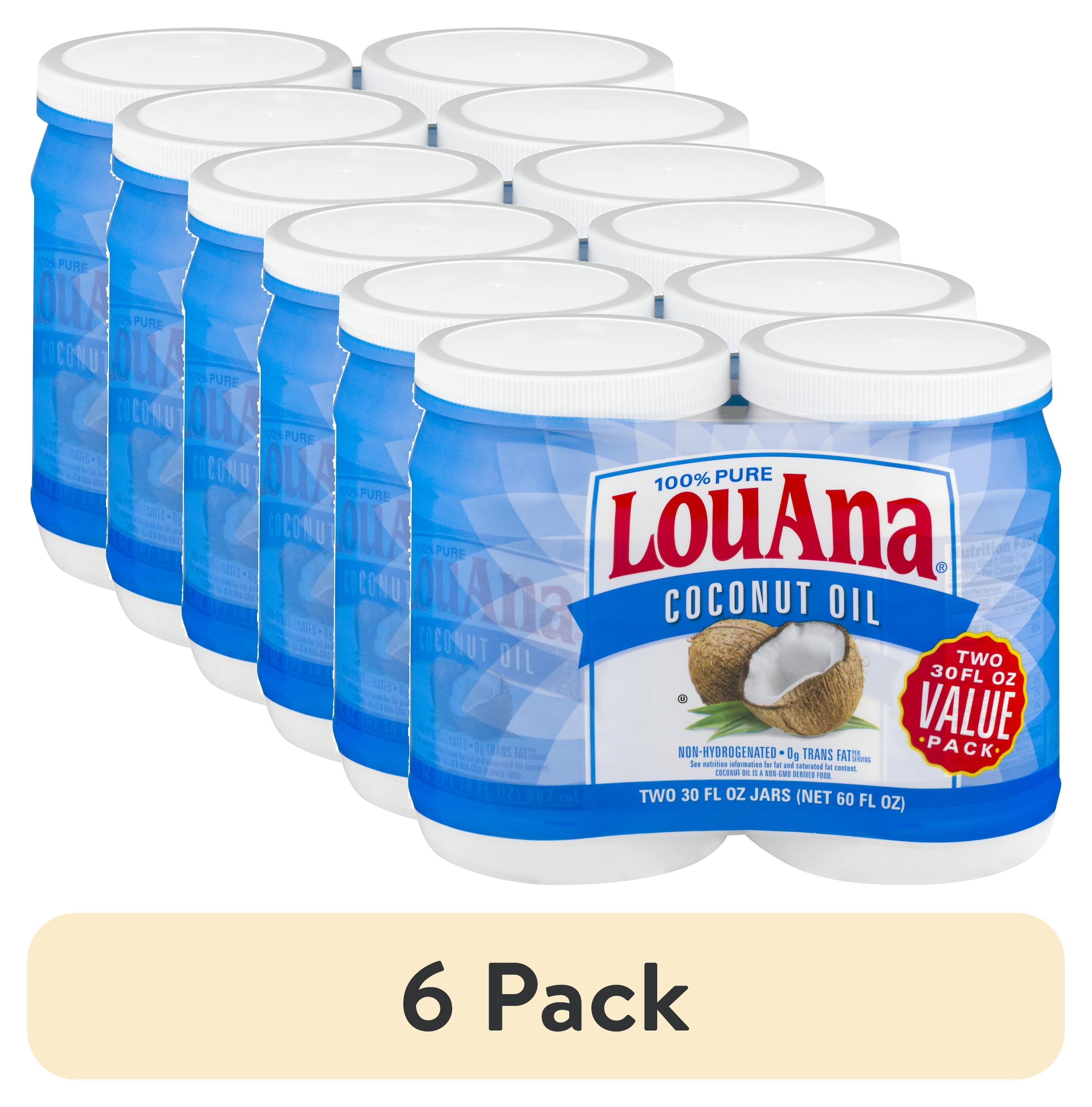 (6 pack) LouAna 100% Pure Coconut Oil 30 fl oz (2 pack) - Walmart.com
