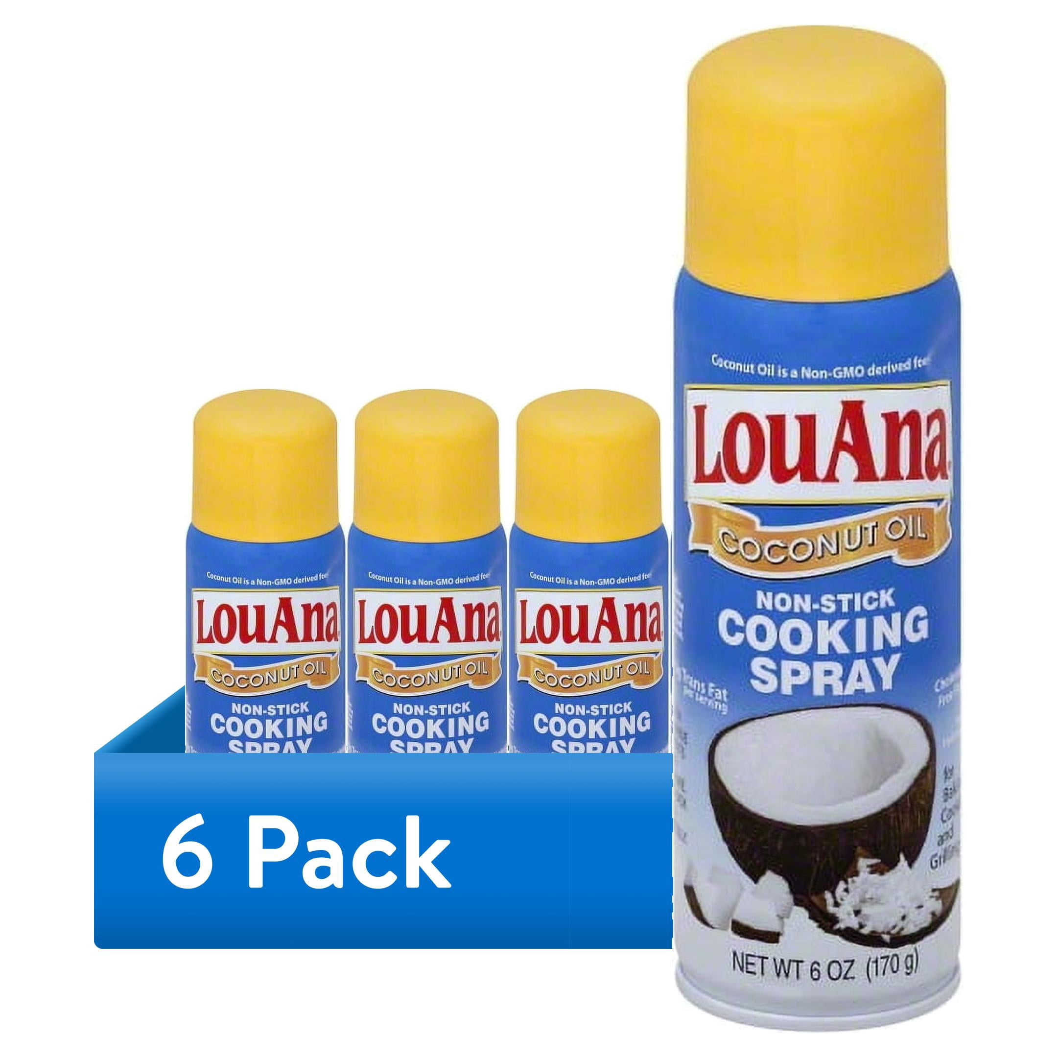 (6 pack) LouAna Non-Stick Coconut Cooking Oil Spray, 6 fl oz - Walmart.com