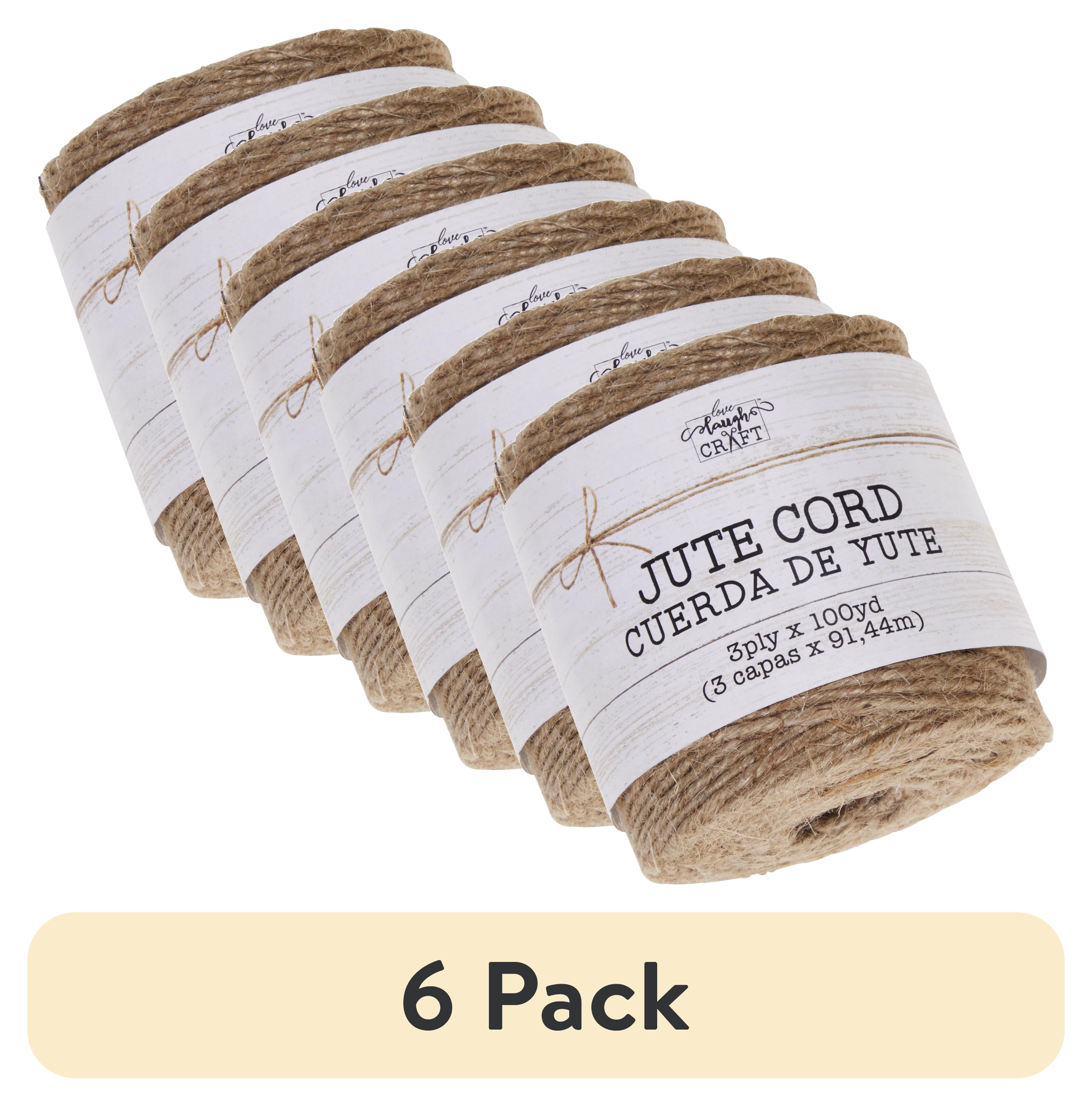 (6 pack) Love, Laugh, Craft 3-Ply Flexible Cord Jute Twine, 100-Yds ...