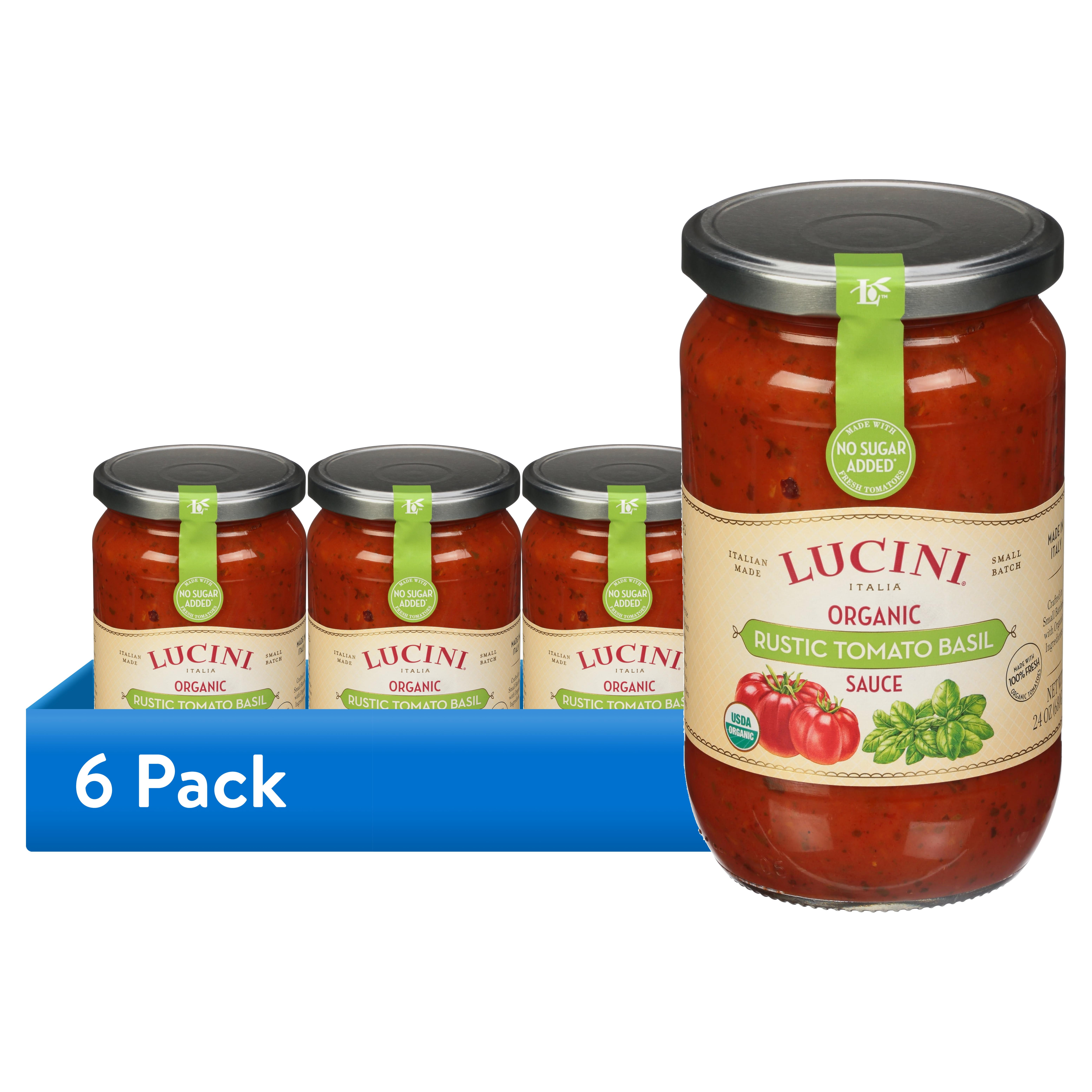 (6 pack) Lucini Italia Rustic Tomato Basil Tomato Sauce, 25.5 Fl Oz ...