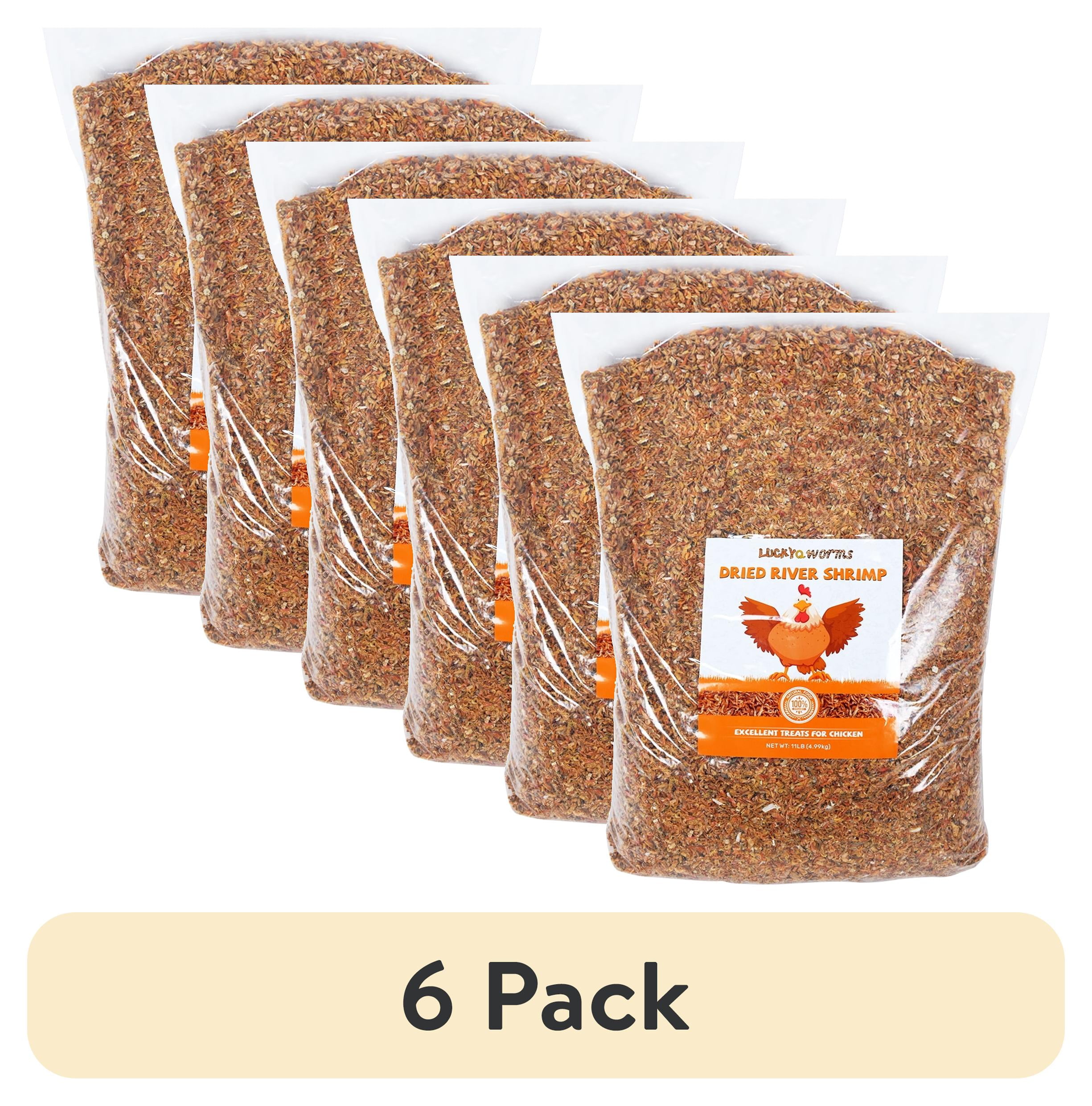 (6 pack) LuckyQworms 11lbs Dried River Shrimp for Chickens, Turtle ...