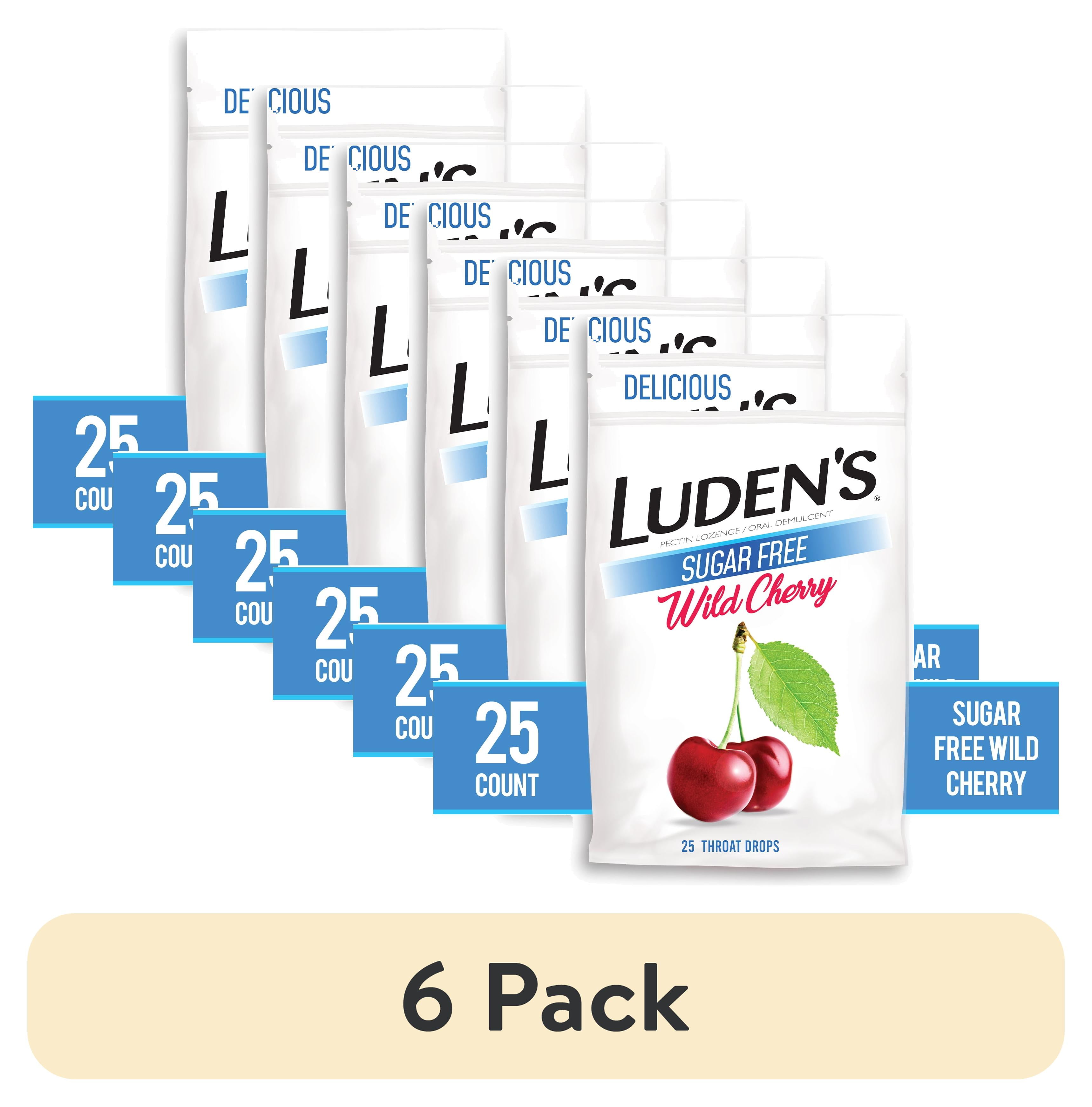(6 pack) Luden's Sore Throat Drops, For Minor Sore Throat Relief, Sugar ...