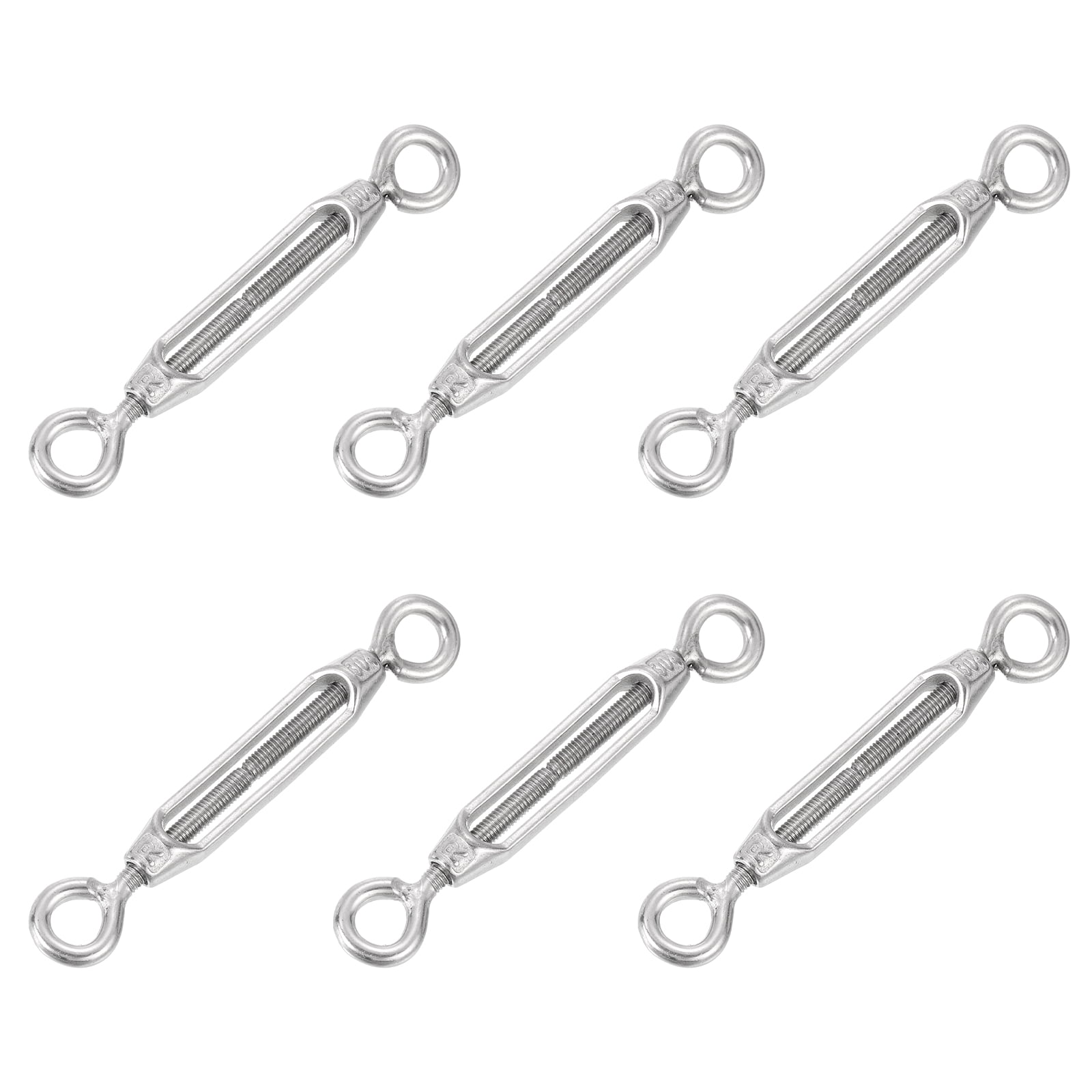 6 pack M4 Eye and Eye Turnbuckles Wire Rope Tension, 304 Stainless ...