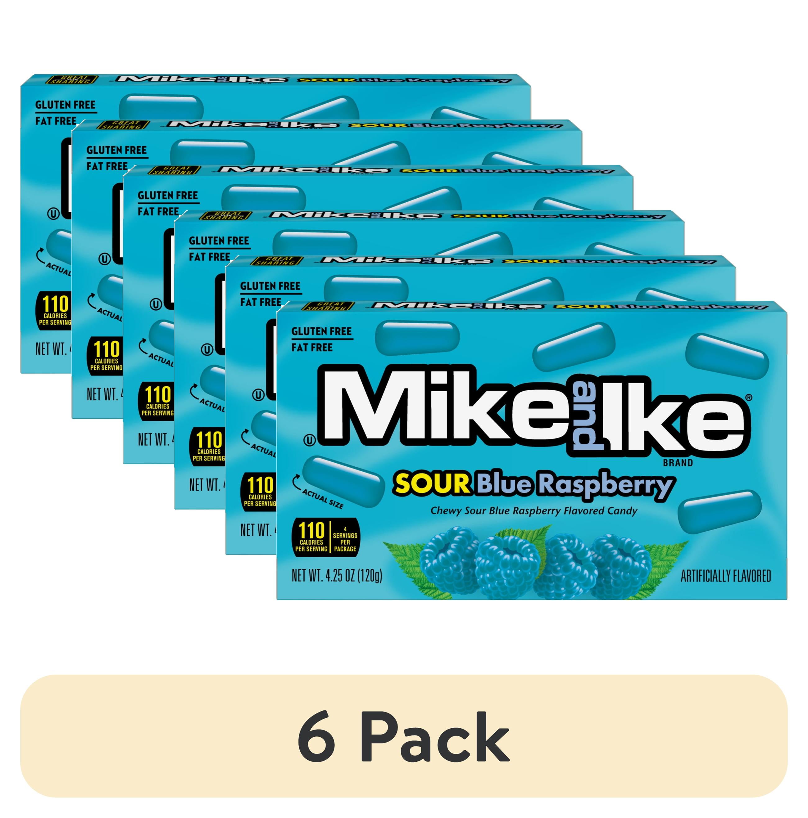 (6 pack) MIKE AND IKE Sour Blue Raspberry flavored Chewy Candy ...