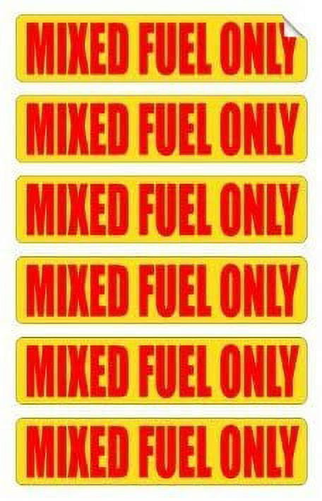 6 pack MIXED FUEL ONLY Decals / Stickers / Labels / Markers Oil Gas ...