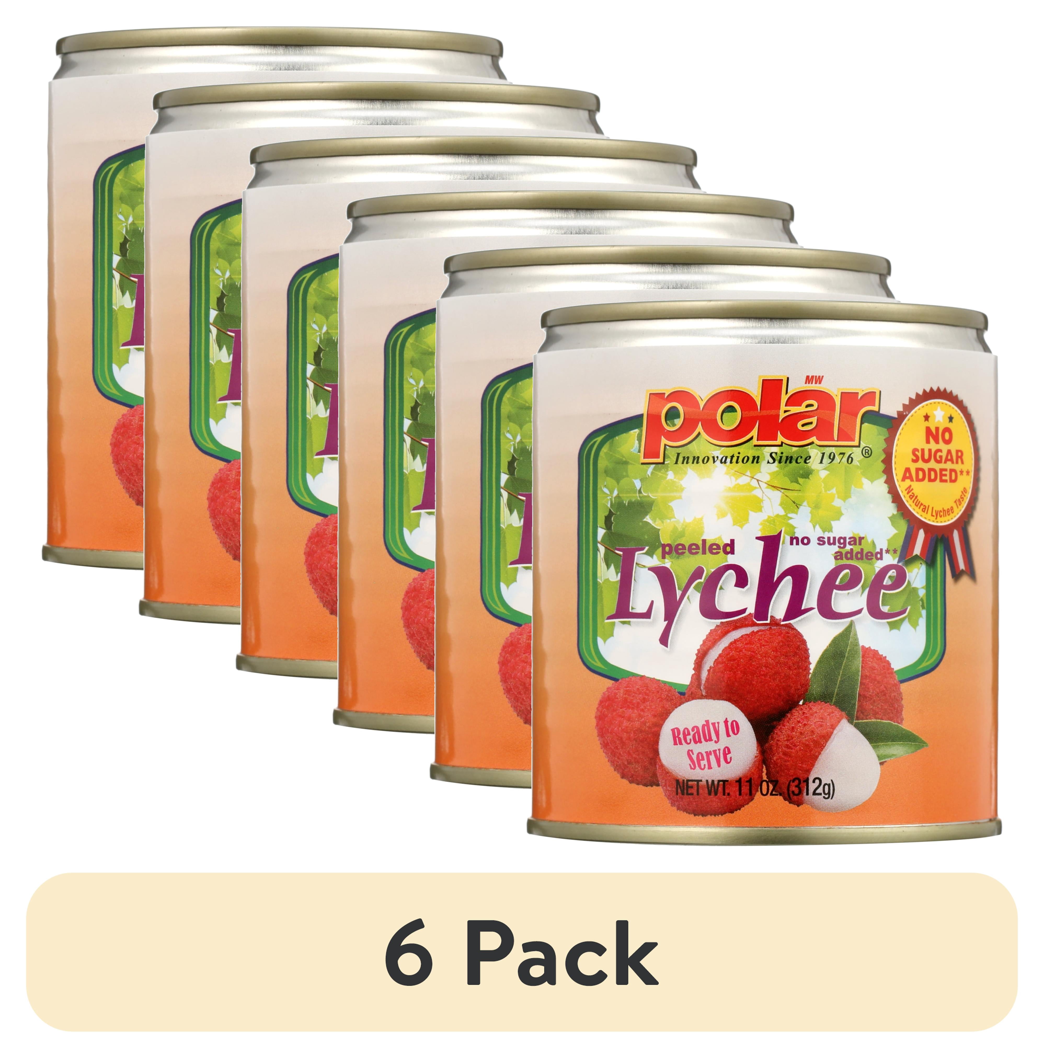 (6 pack) MW Polar Peeled Lychee No Sugar Added, 11 oz Can - Walmart.com
