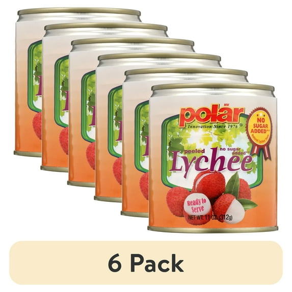 (6 pack) MW Polar Peeled Lychee No Sugar Added, 11 oz Can - Walmart.com