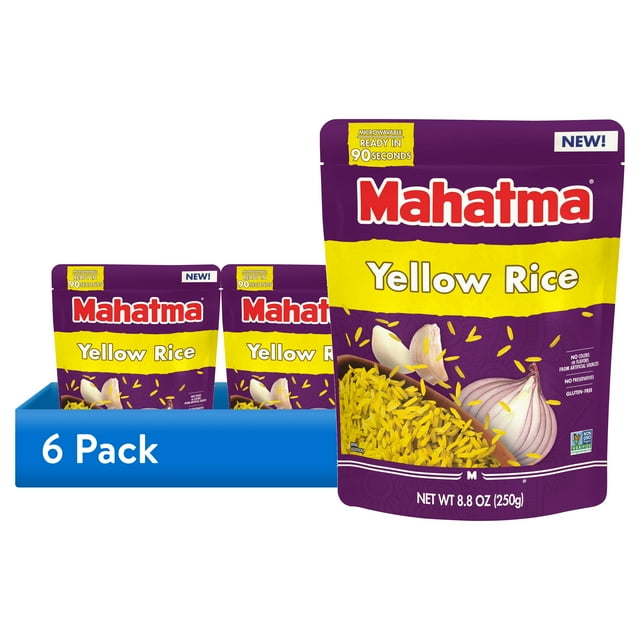 (6 pack) Mahatma Ready-to-Heat Yellow Rice, Gluten Free, 8.8 oz ...