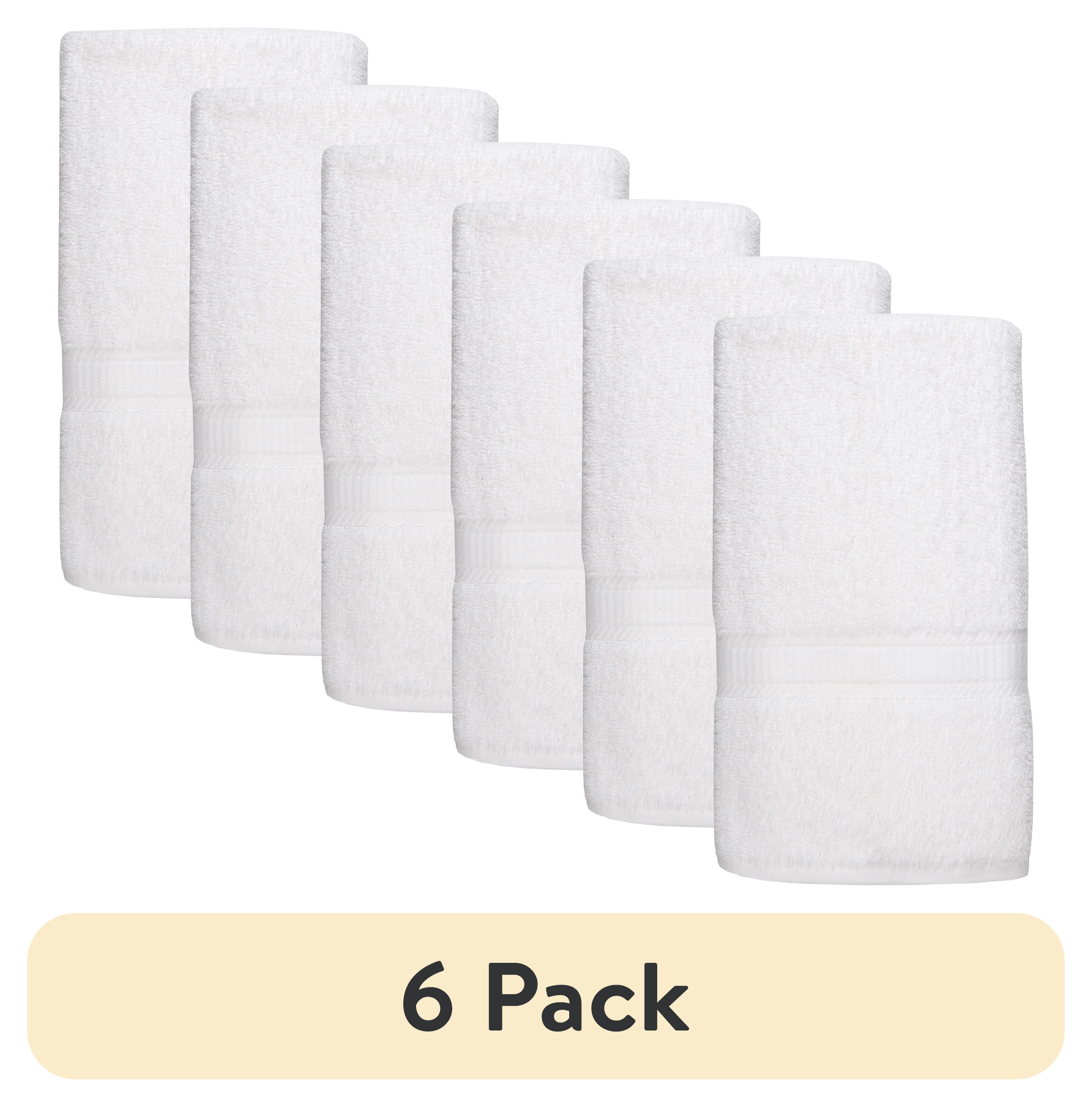 (6 pack) Mainstays Basic Hand Towel, Soft 100% Cotton and highly ...
