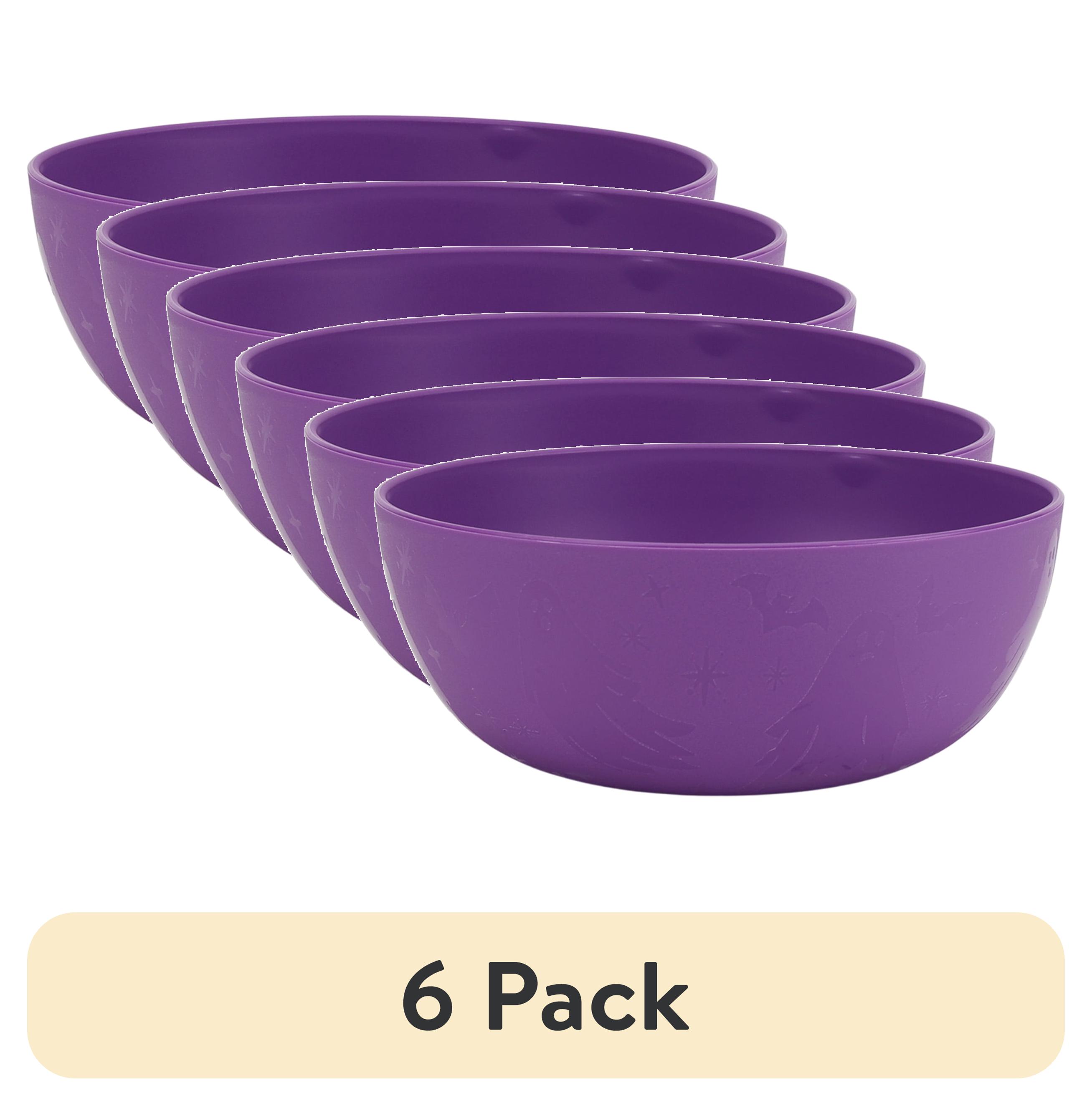 (6 pack) Mainstays 38 Ounce Round Plastic Etched Ghost Bowl, Purple ...
