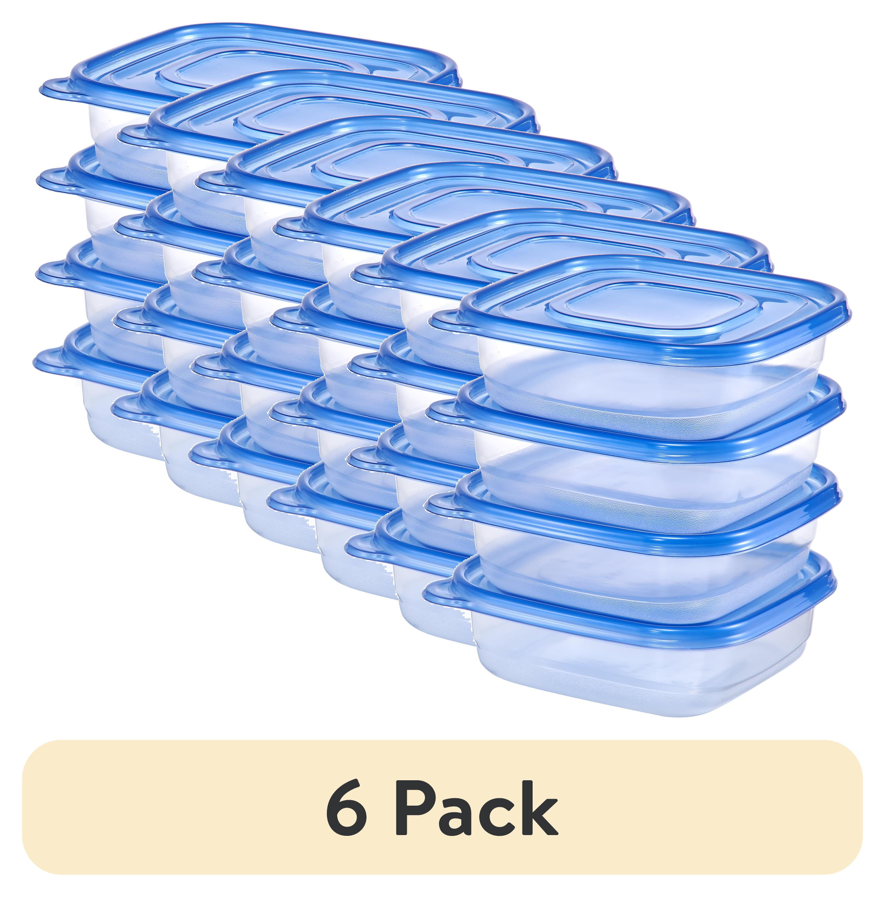 (6 pack) Mainstays 4-Pack 3.8 Cup Plastic Square Food Storage Container ...