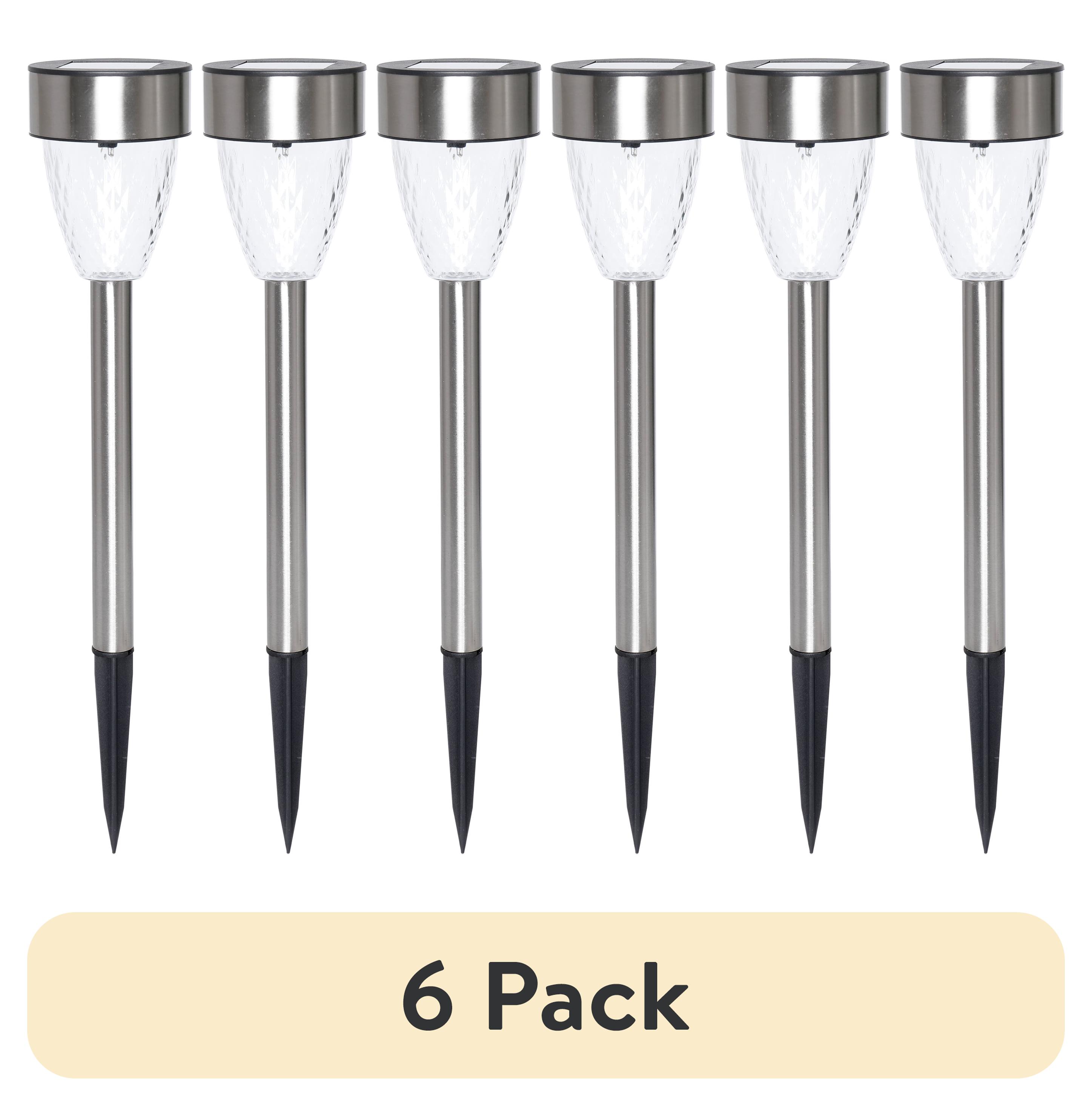 (6 pack) Mainstays 6-Count Solar-Powered Tapered Column Pathway LED ...