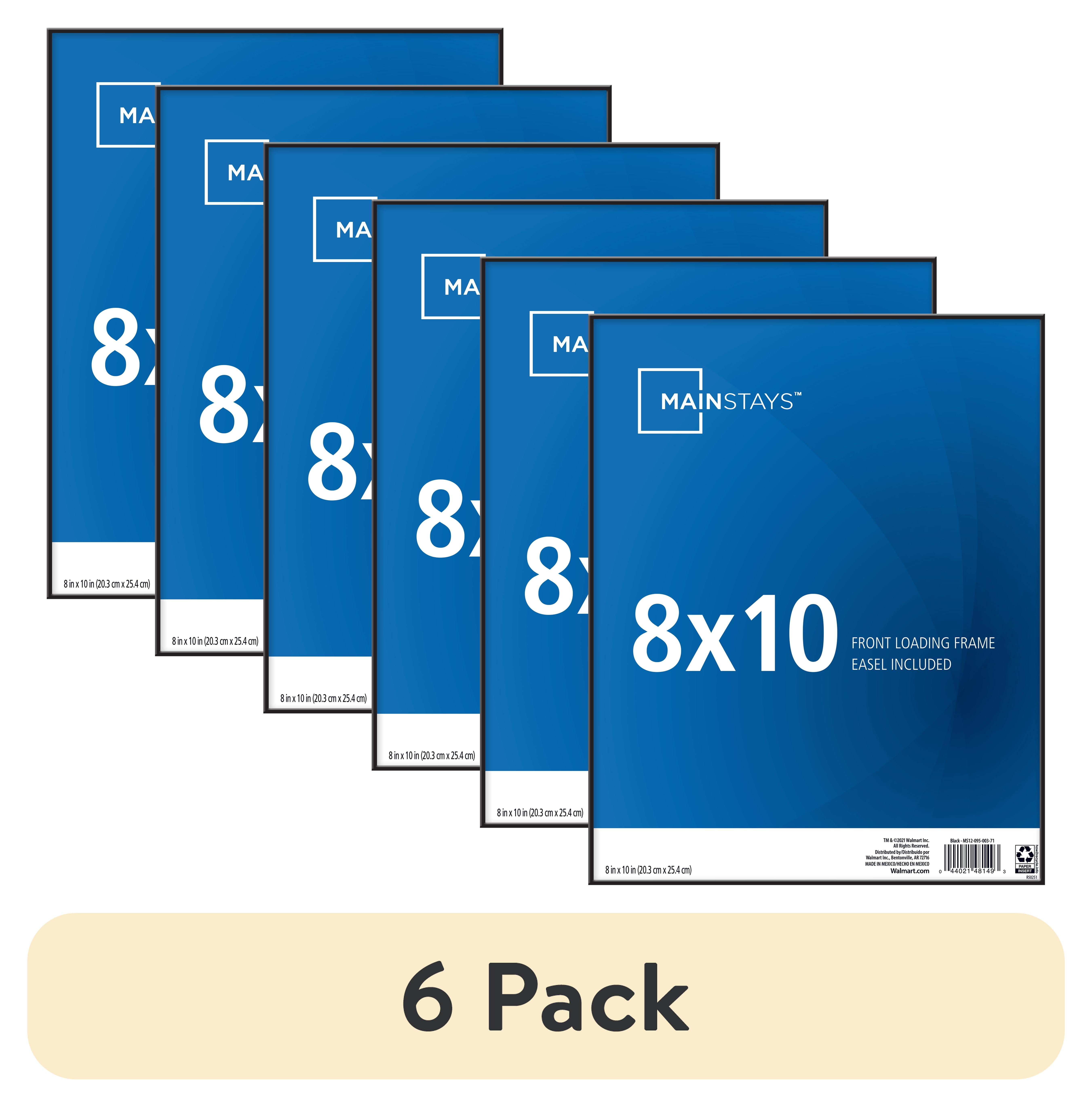 (6 pack) Mainstays – 8x10 Picture Frame – Black Front Loading Wall or ...