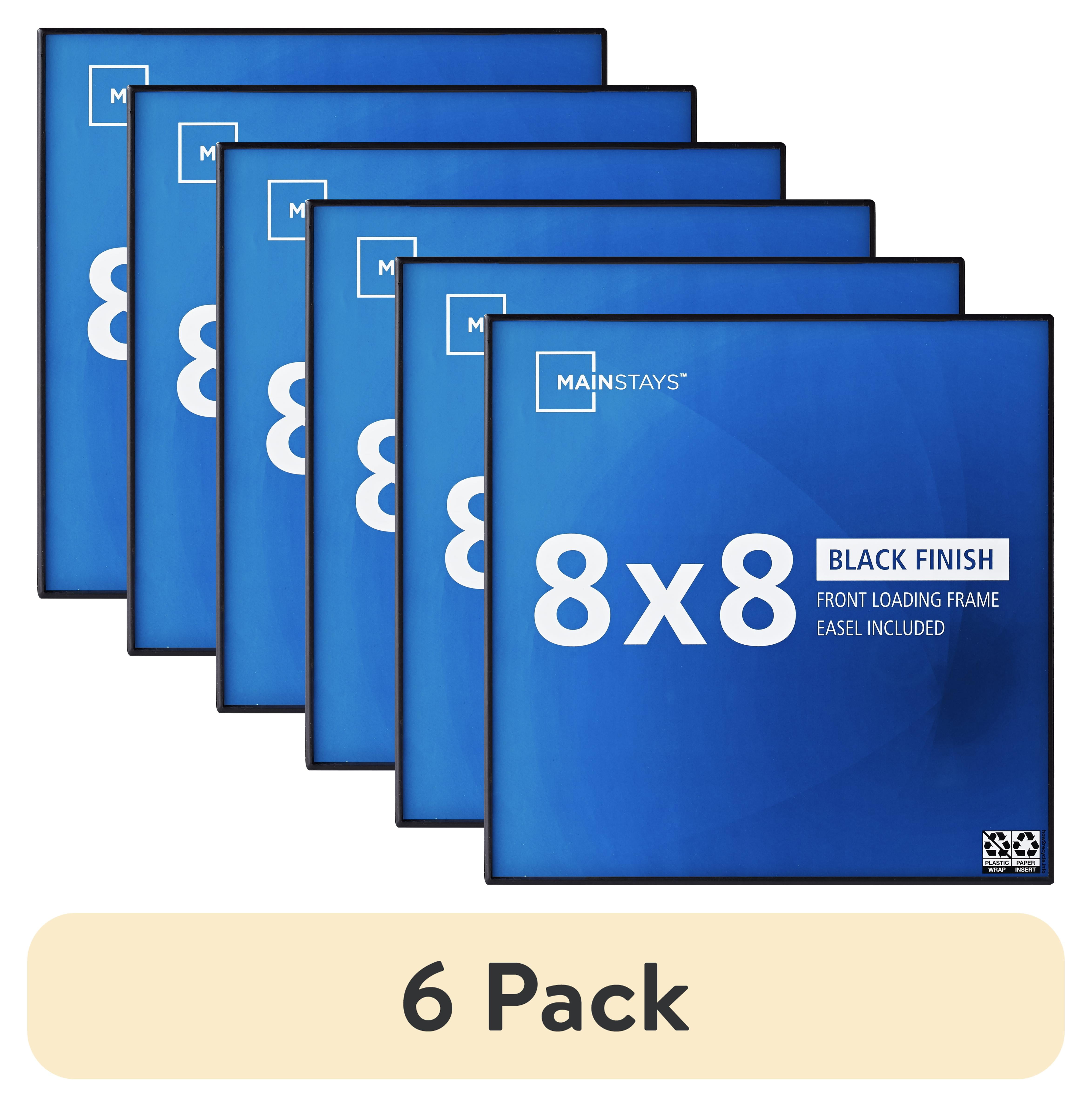 (6 pack) Mainstays 8x8 Front Loading Tabletop Picture Frame, Black ...