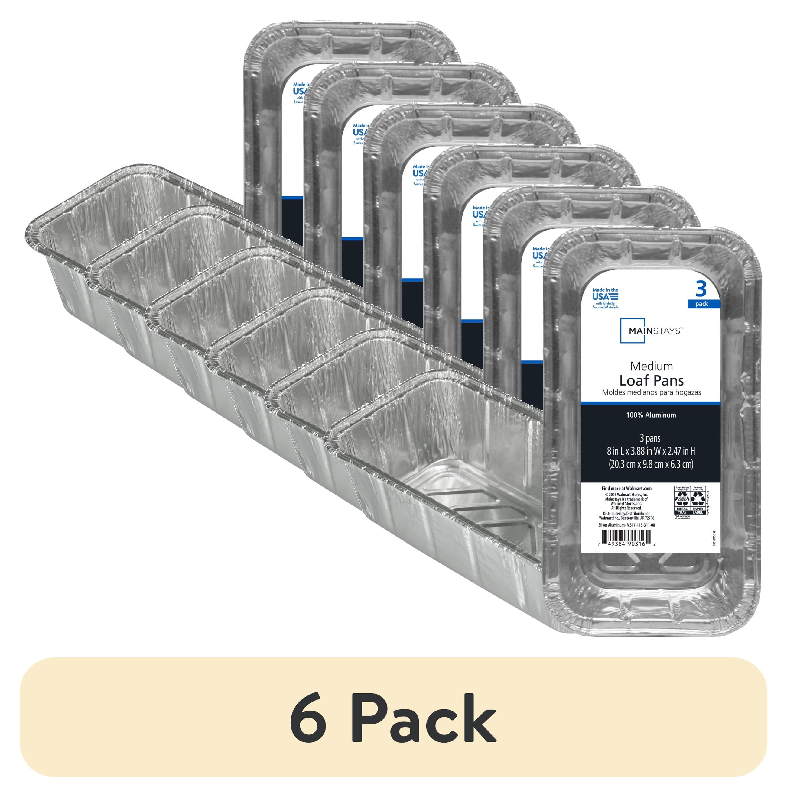 (6 pack) Mainstays 1- Cavity 37407515 Loaf Pans, Disposable (3 Count ...