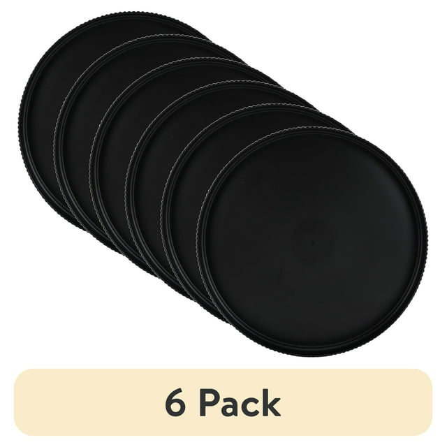 (6 pack) Mainstays Eco-Friendly Recycled Plastic Dinner Plate, Black ...