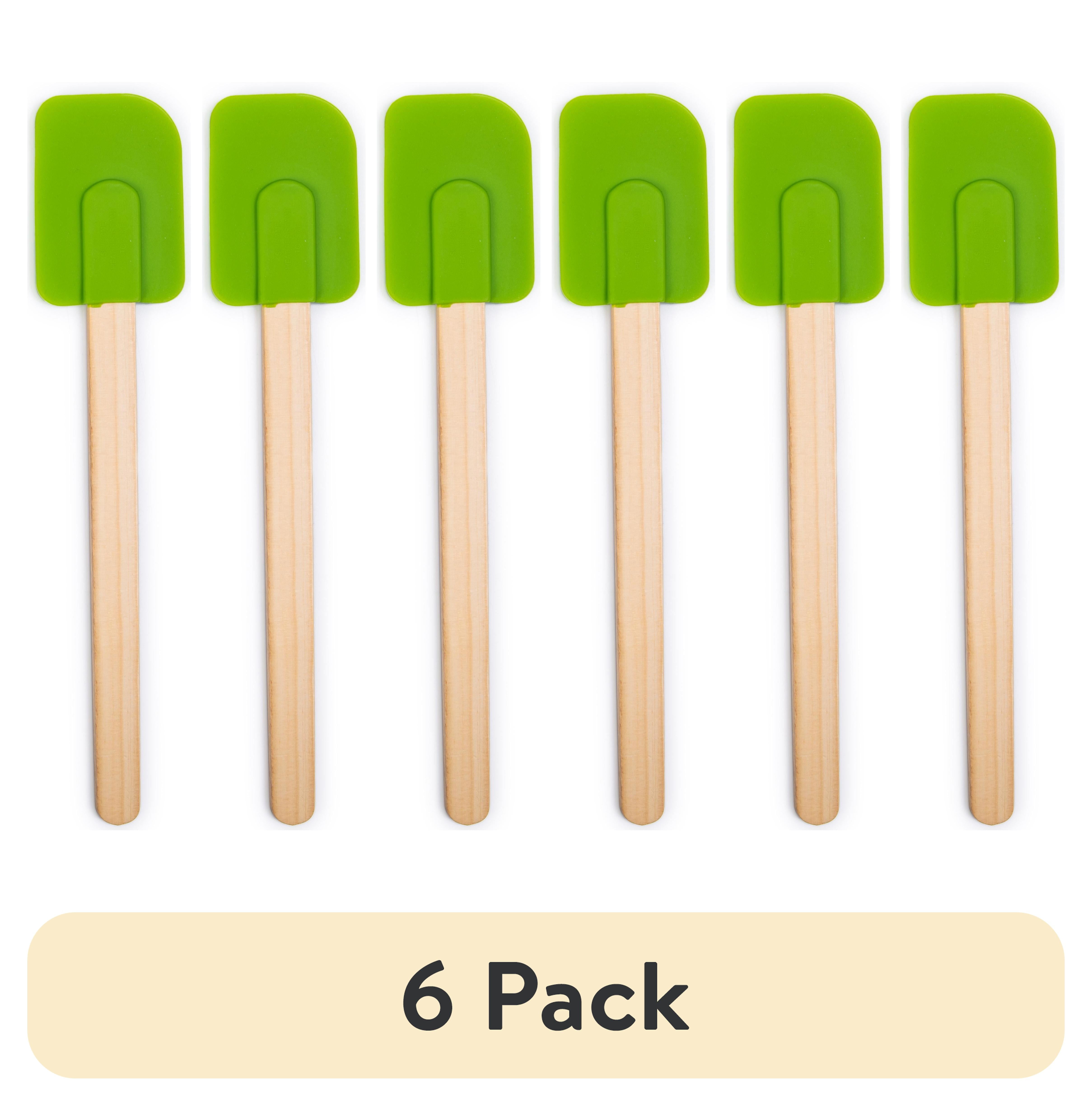 (6 pack) Mainstays Colorful Silicone Spatulas Set 4 with Wooden Handles ...