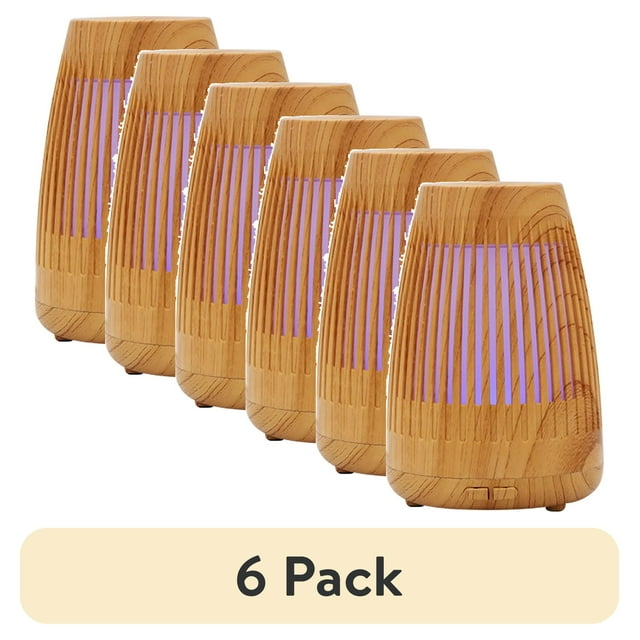 (6 pack) Mainstays Cool Mist Ultrasonic Aroma Diffuser 100ml Wood & White - Walmart.com