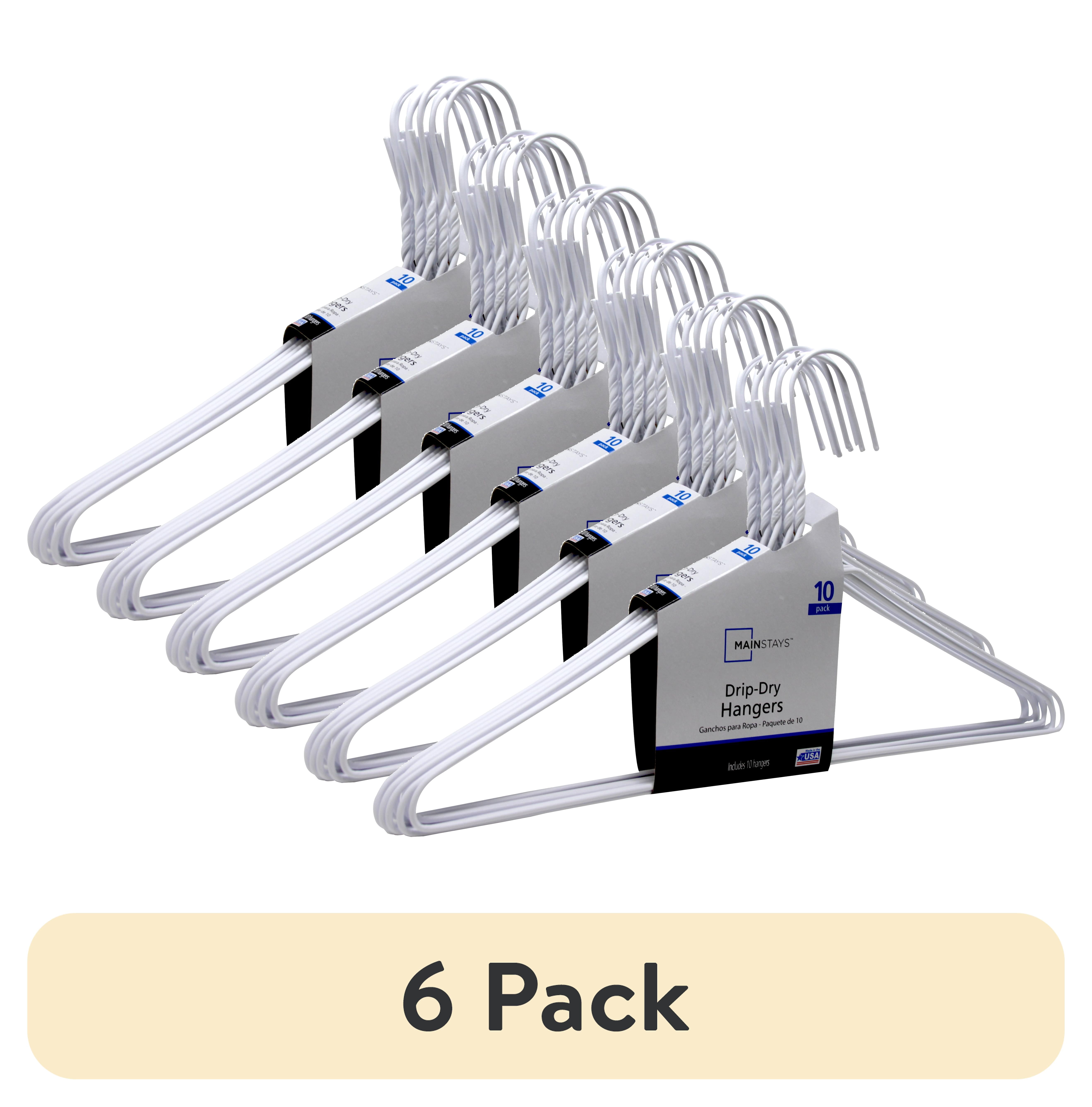 (6 pack) Mainstays Drip Dry Wire Clothing Hangers, 10 Pack, Adult ...