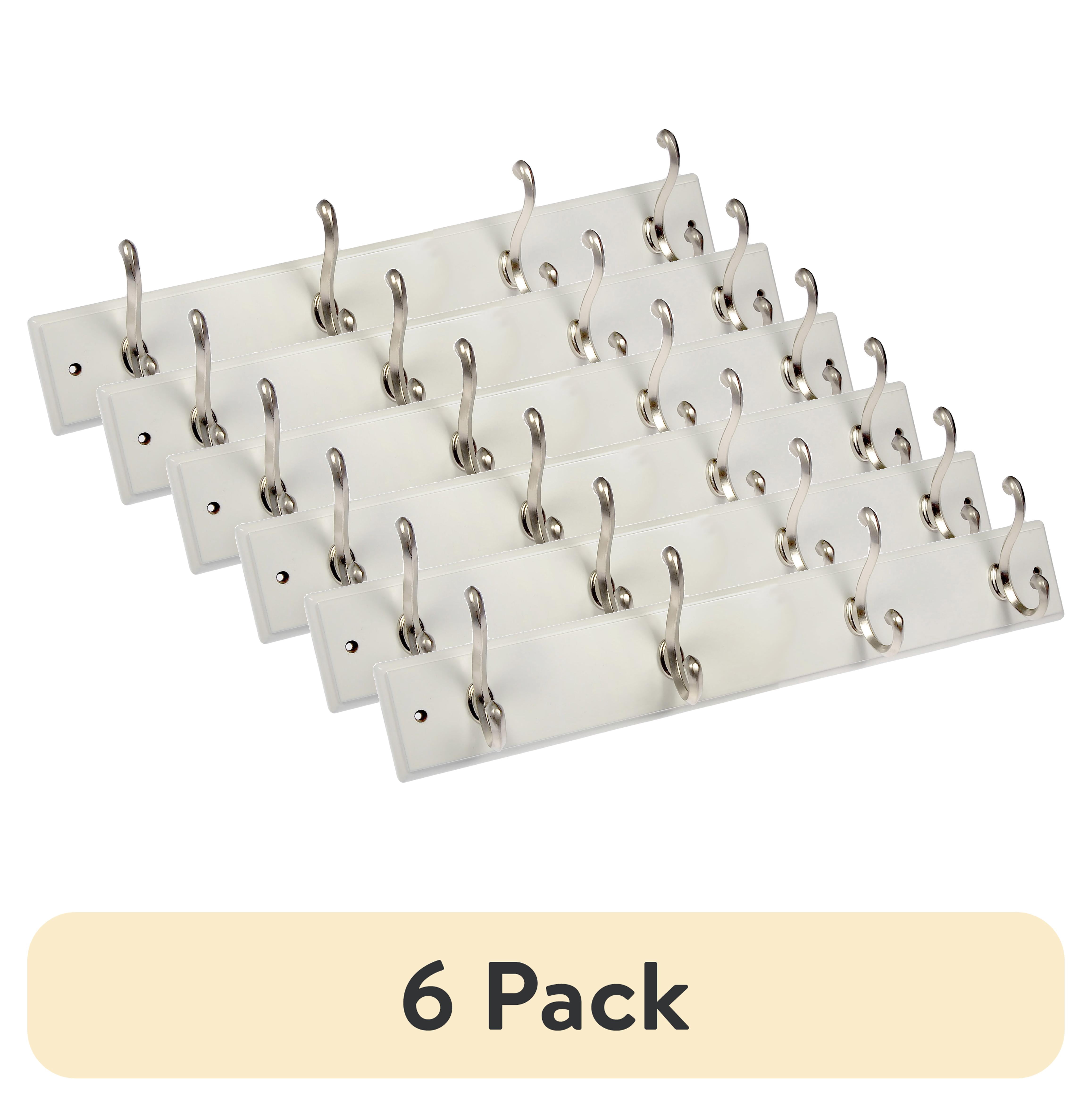 (6 pack) Mainstays, Hook Board, 18 in White Hookboard with 4 Satin ...