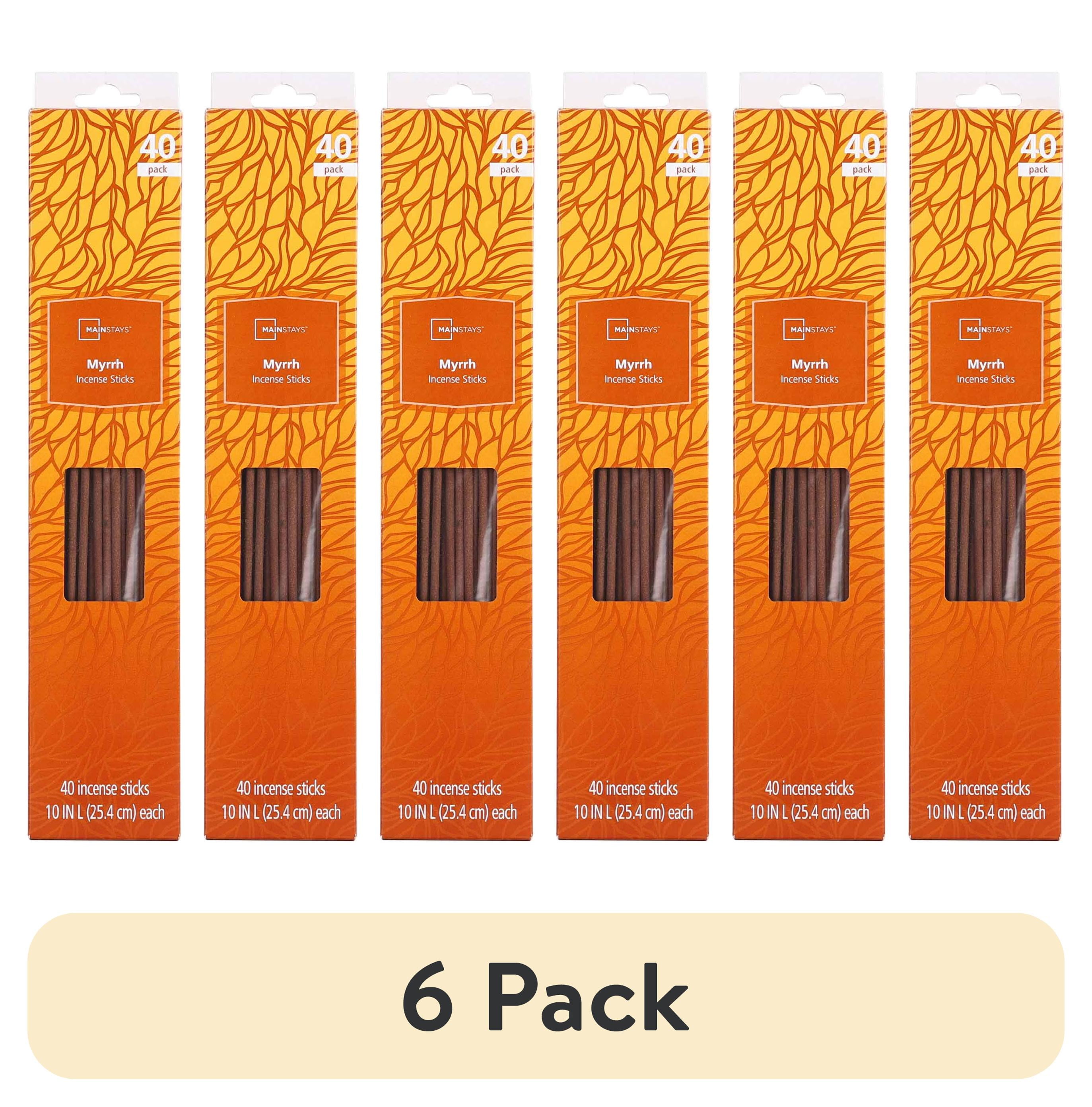 (6 pack) Mainstays Incense Sticks, Myrrh Fragrance (Orange), 40 Pack ...