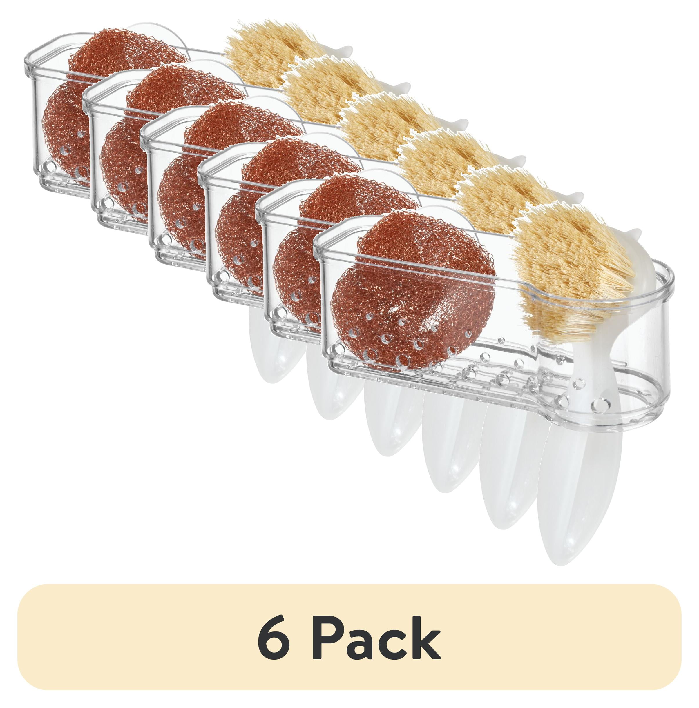 (6 pack) Mainstays Clear Plastic Kitchen Sink Organizer Caddy, Sponge ...