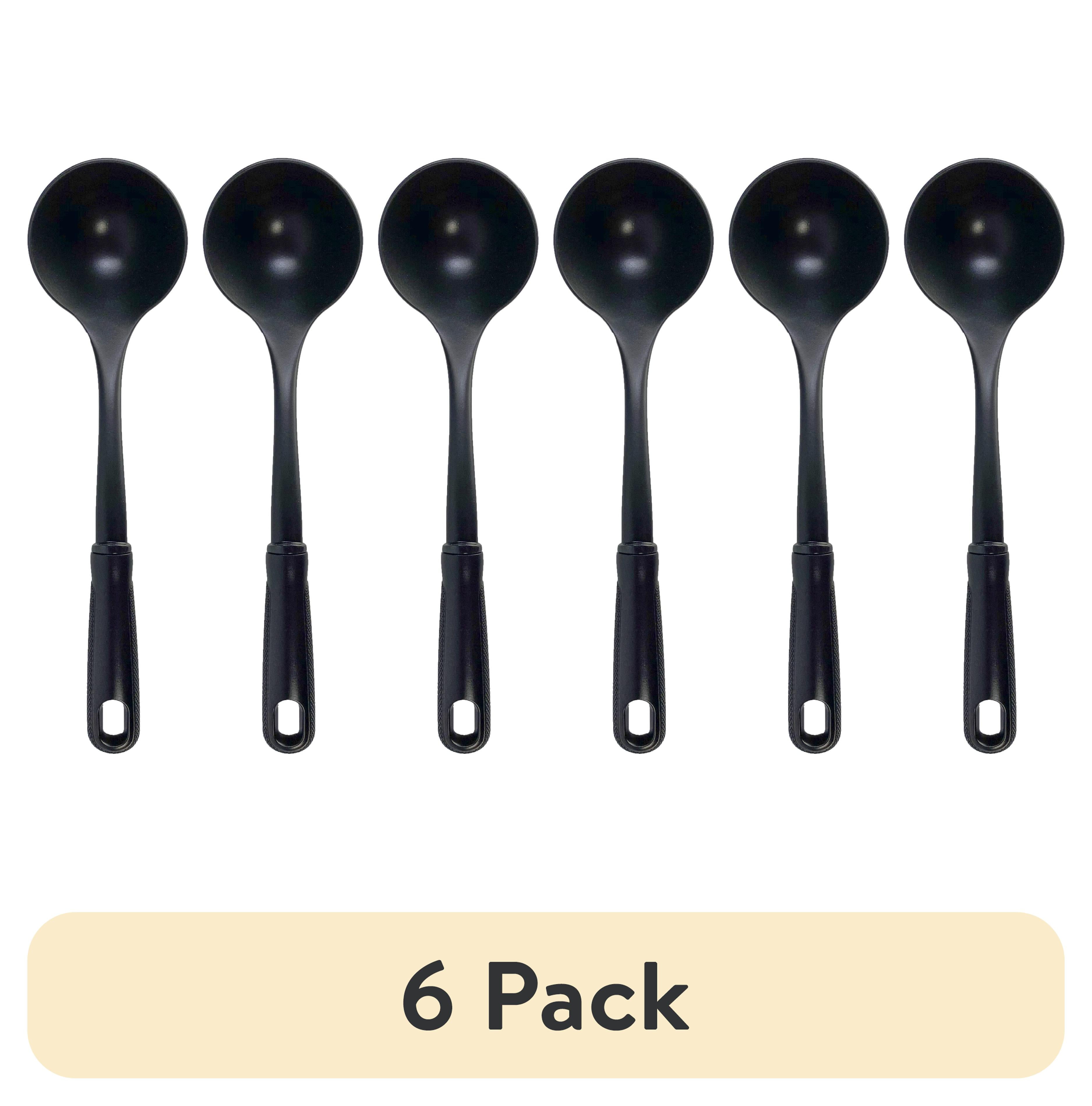Mainstays Black Nylon Kitchen Ladle, Soft Grip Handle, Dishwasher Safe ...