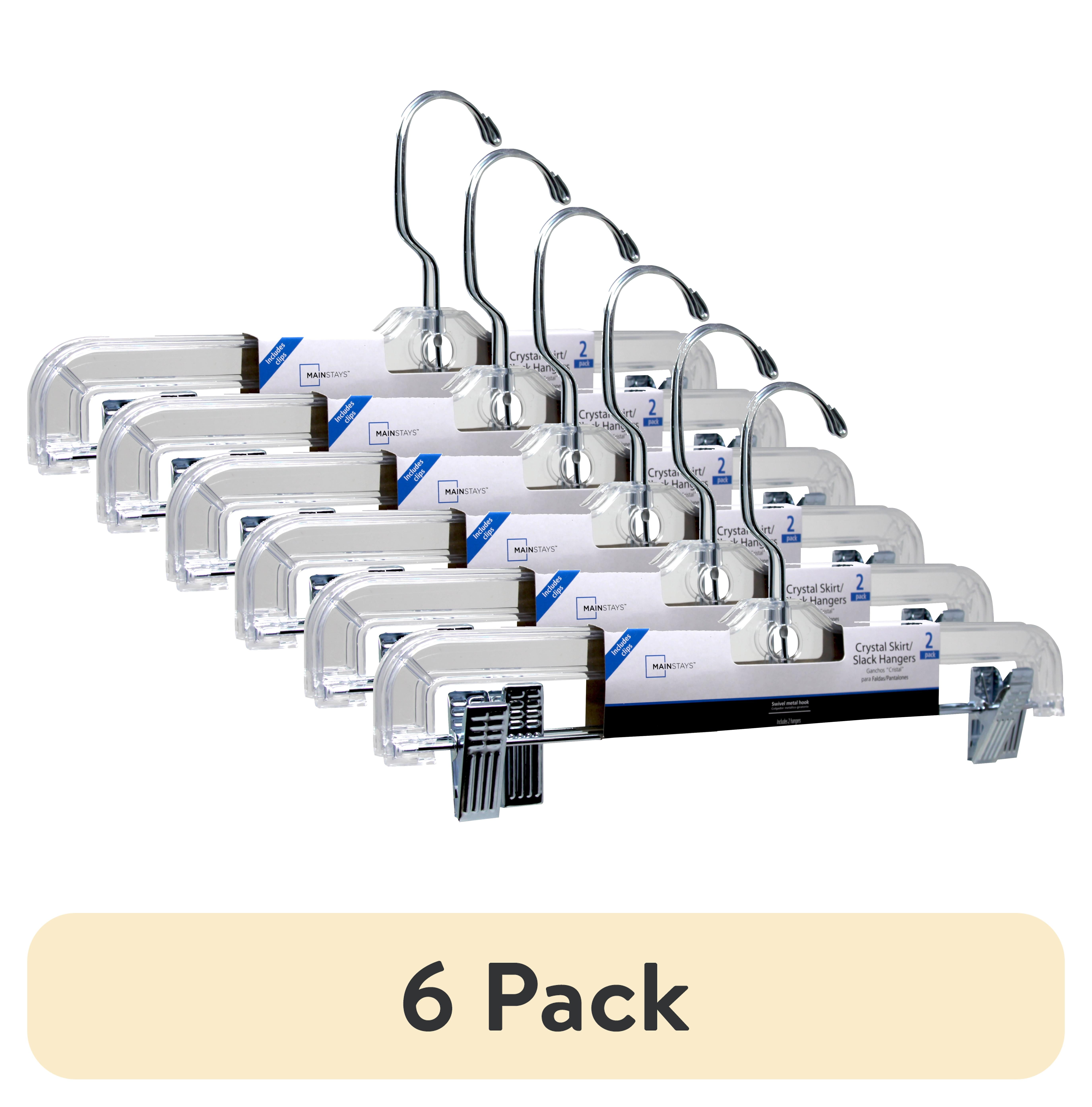(6 pack) Mainstays Plastic Hangers – Swivel Neck, Crystal Finish, 2 ...
