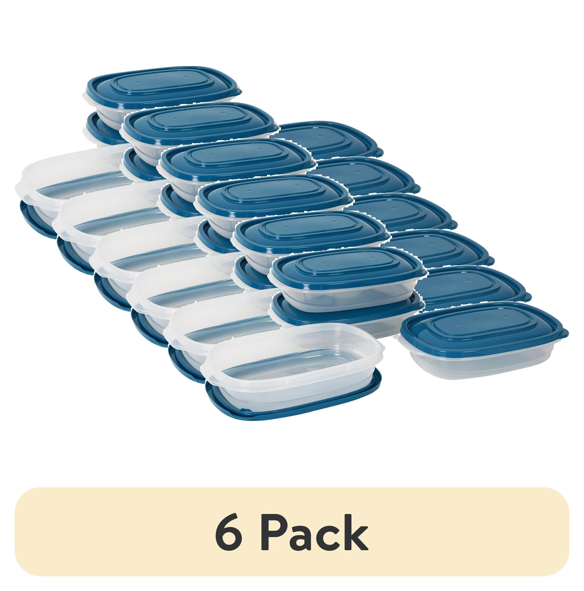 (6 pack) Mainstays Semi Durable Rectangle 4cup Plastic Food Storage ...