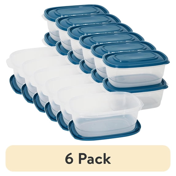 (6 pack) Mainstays Semi Durable Square 8cup Plastic Food Storage ...