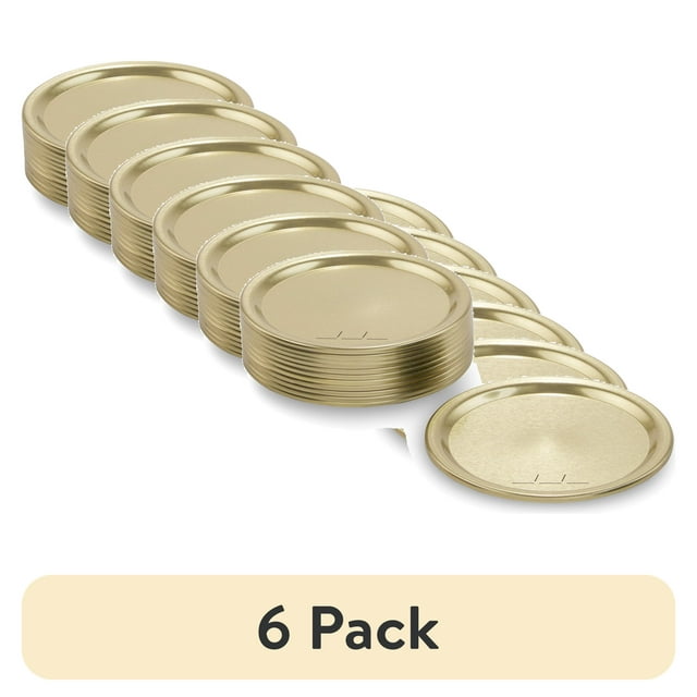 (6 pack) Mainstays 12-Pack Canning Jar Lids - Wide Mouth, One-Piece ...