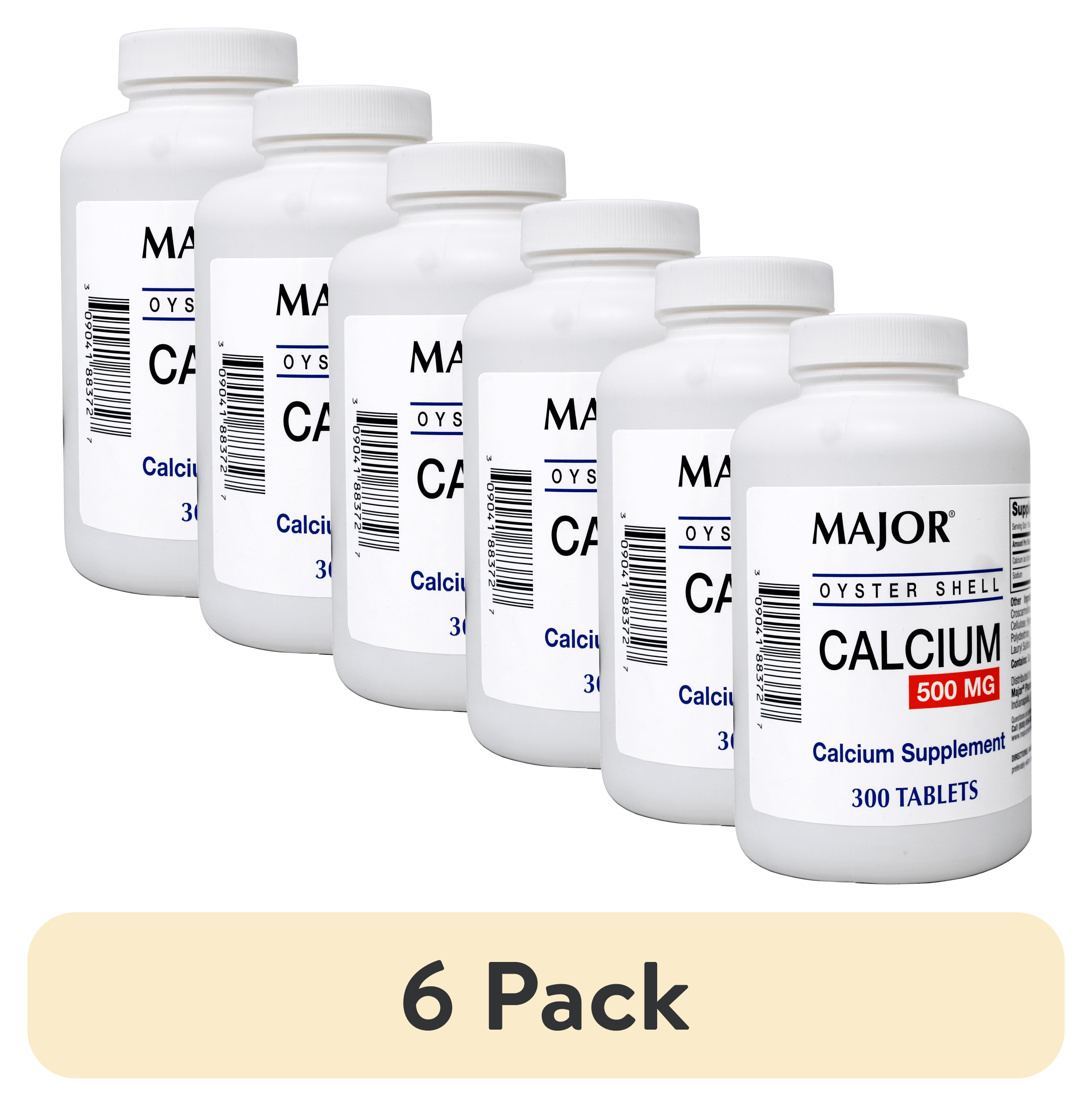 (6 pack) Major Oyster Shell Supplement 500 mg Strength Tablet, 300 ea ...
