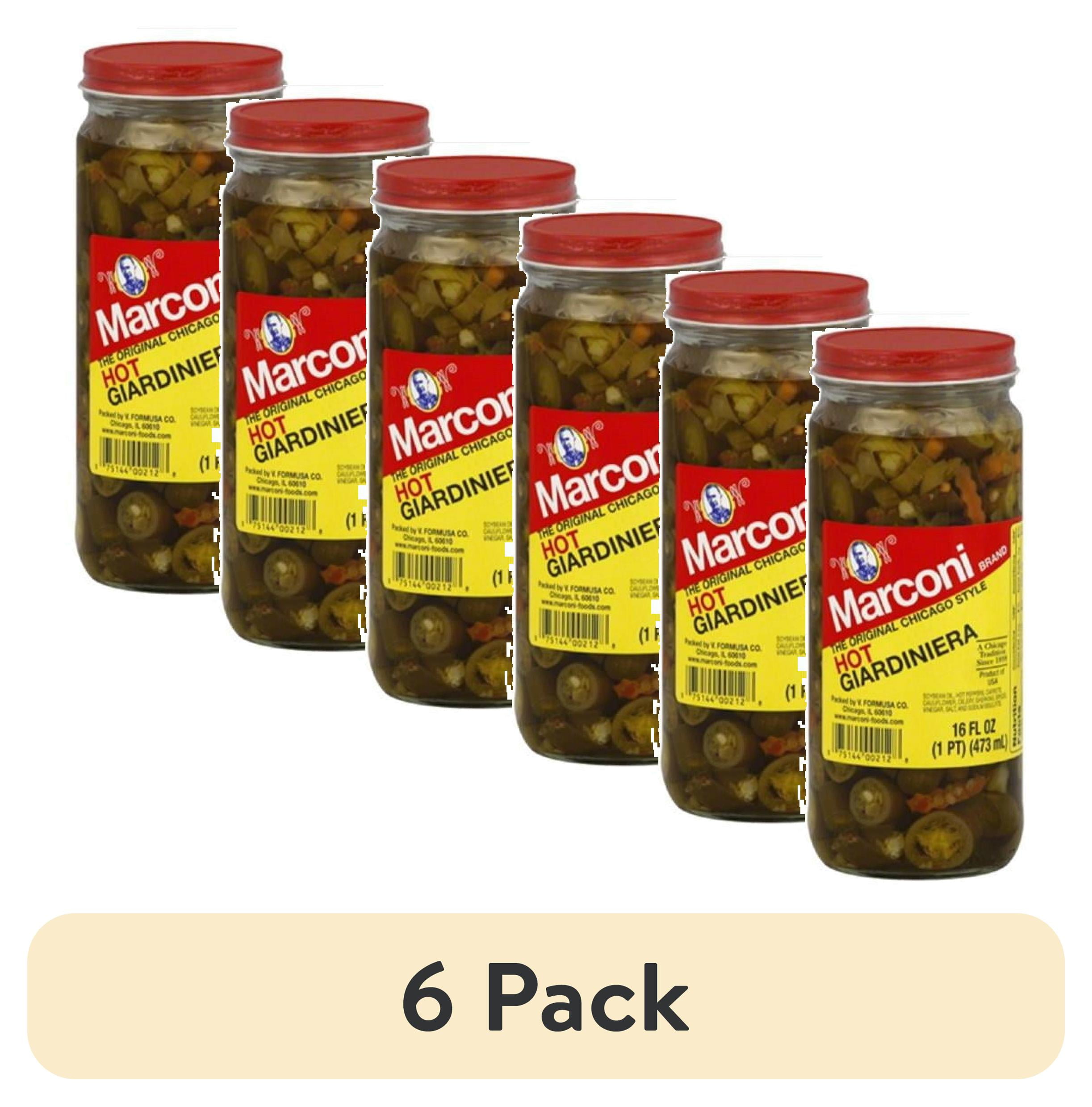 (6 pack) Marconi Original Chicago Style Hot Giardiniera, Shelf-Stable ...