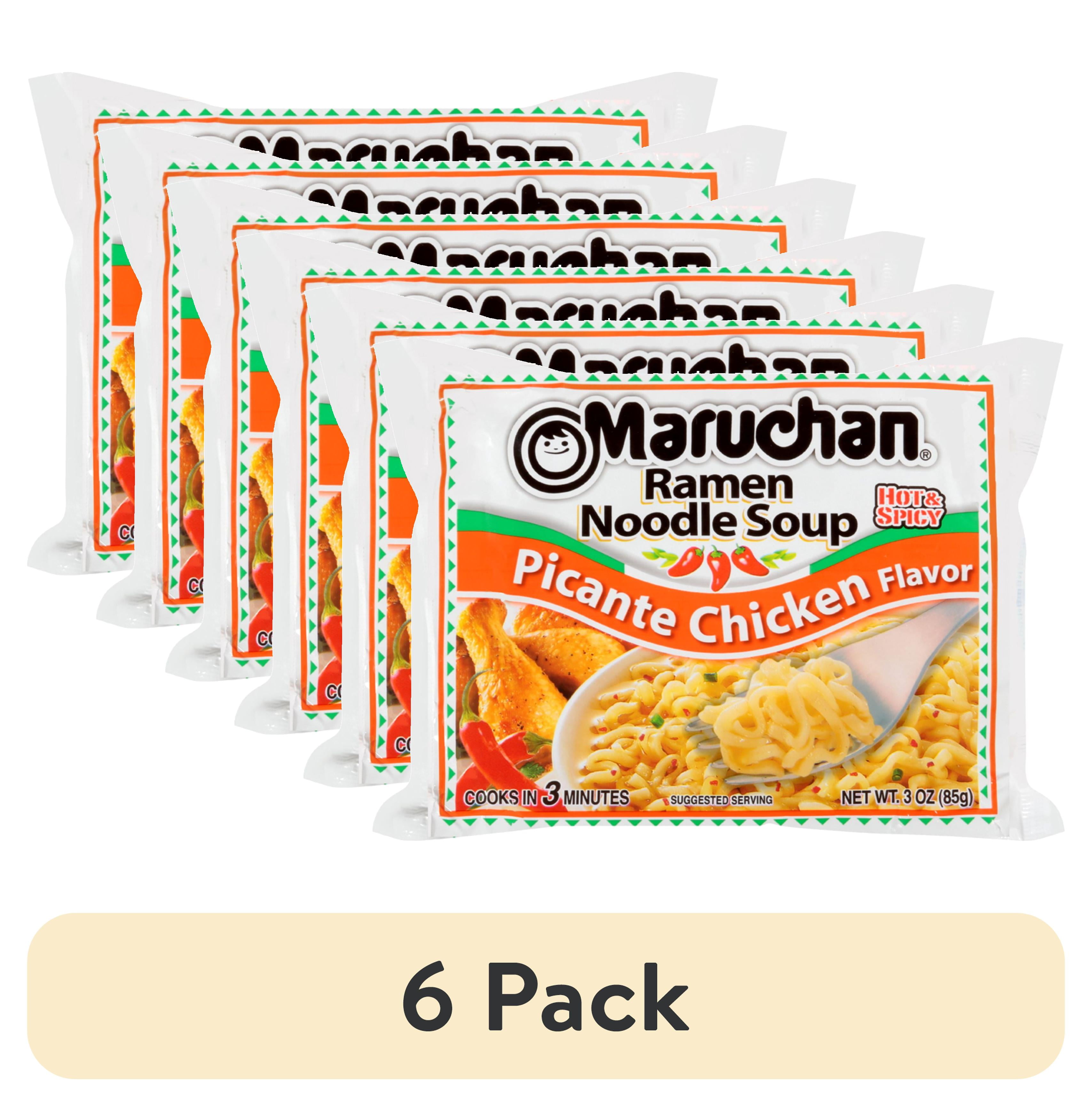 (6 pack) Maruchan Ramen Noodle Soup Picante Chicken Flavor, 3 oz Shelf Stable Package - Walmart.com