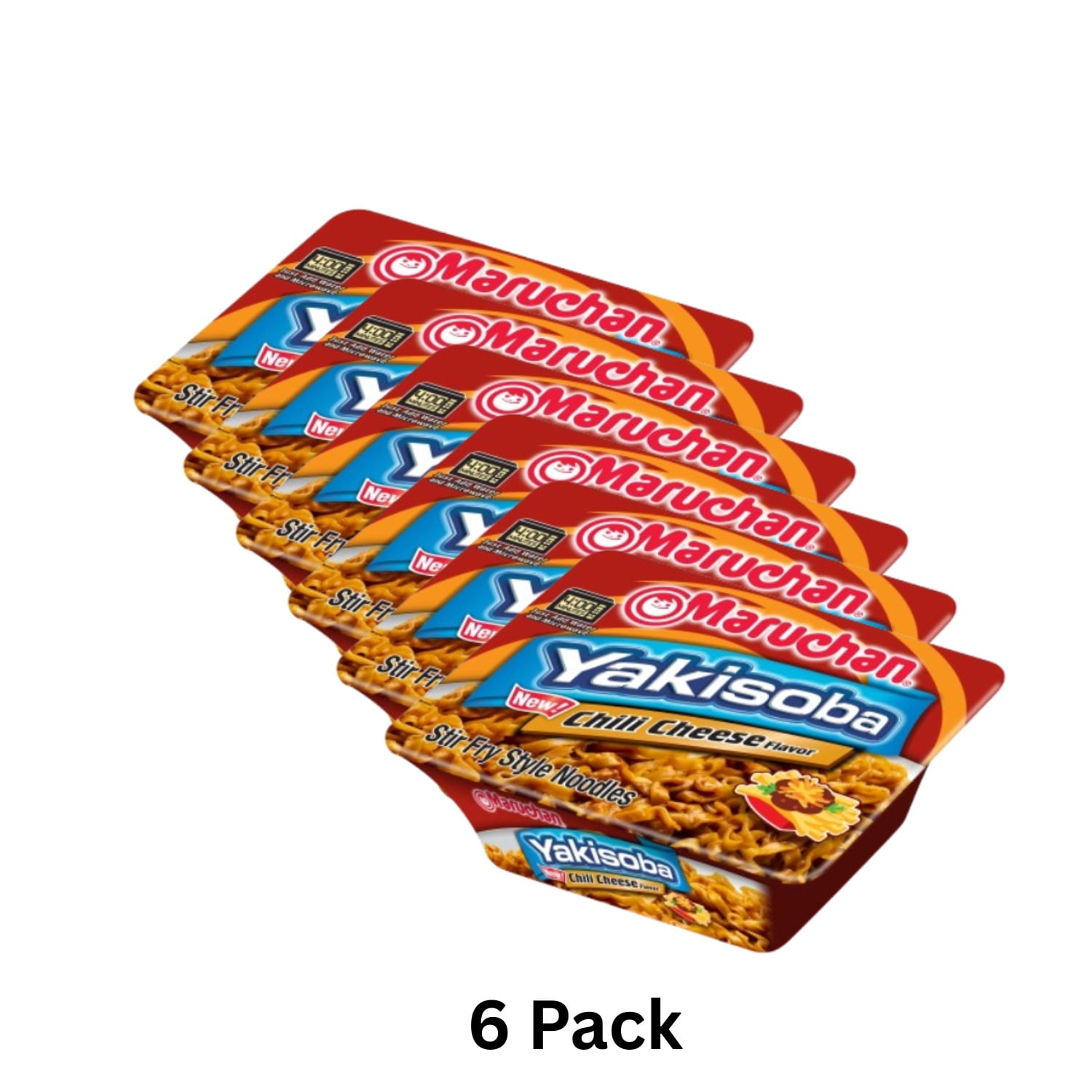 (6 pack) Maruchan Yakisoba Chili Cheese Flavor Noodles, 3.86 oz Shelf ...