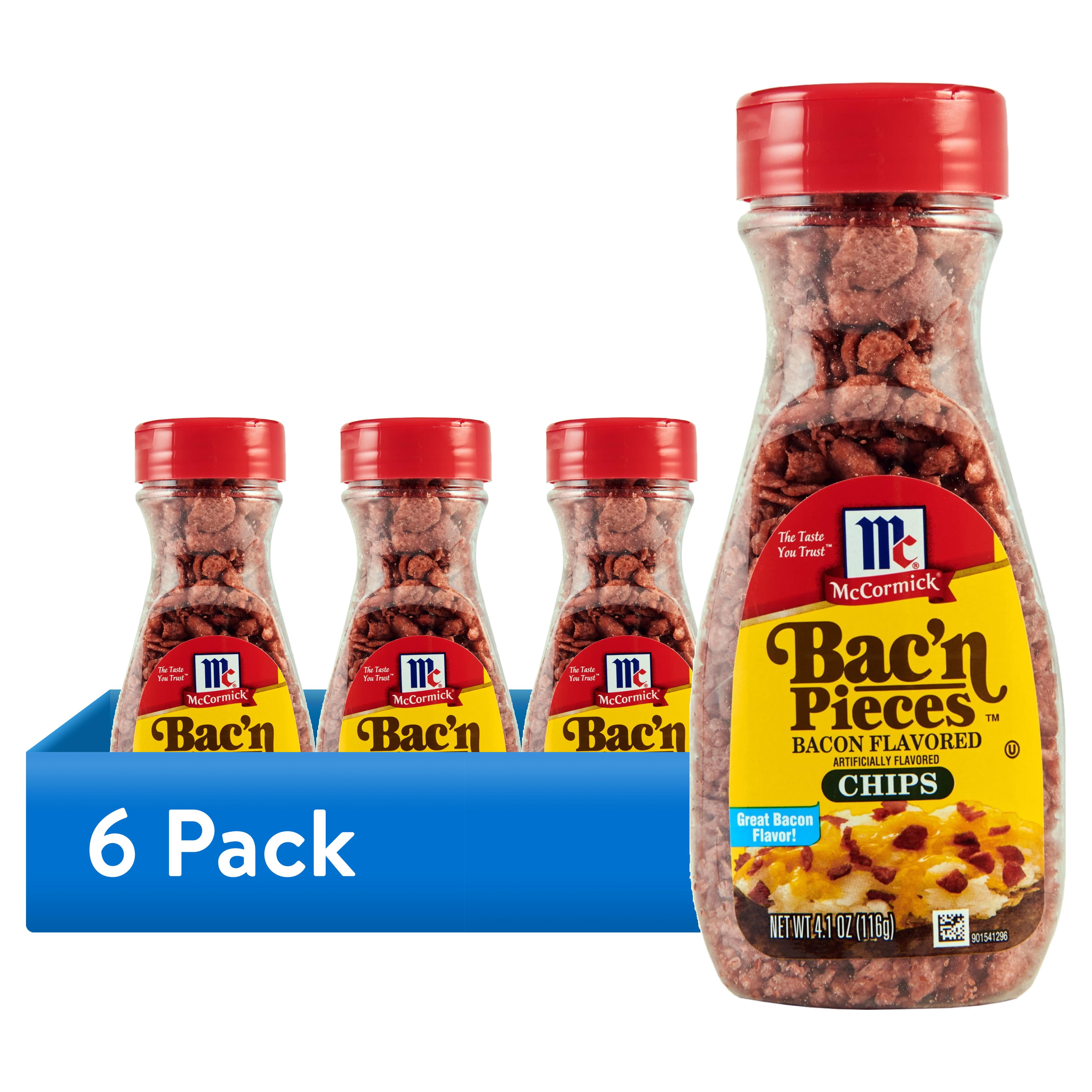 (6 pack) McCormick Non-GMO Kosher Imitation Bacon Chips, 4.1 oz Bottle ...