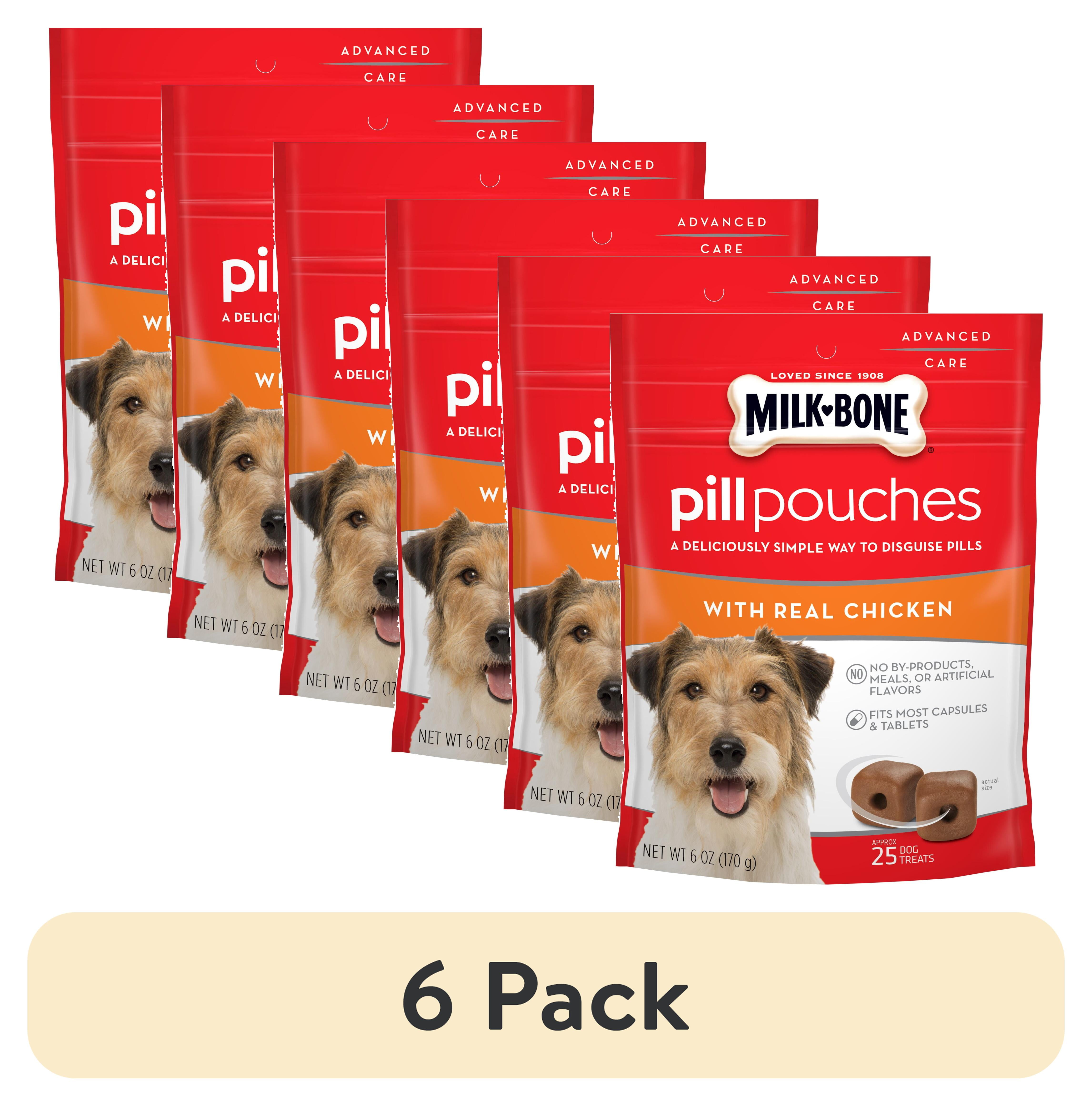 (6 pack) Milk Bone Pill Pouches with Real Chicken Dog Treats, 6 oz ...
