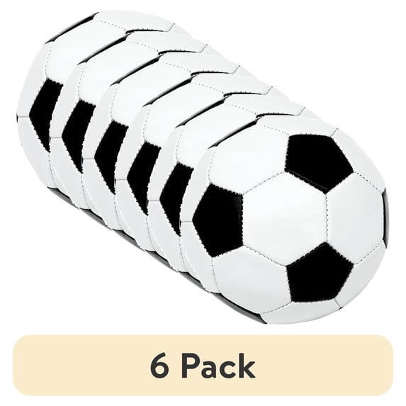 MinnARK Weatherproof Mini Soccer Ball 6 Pack, Black/White, Durable ...