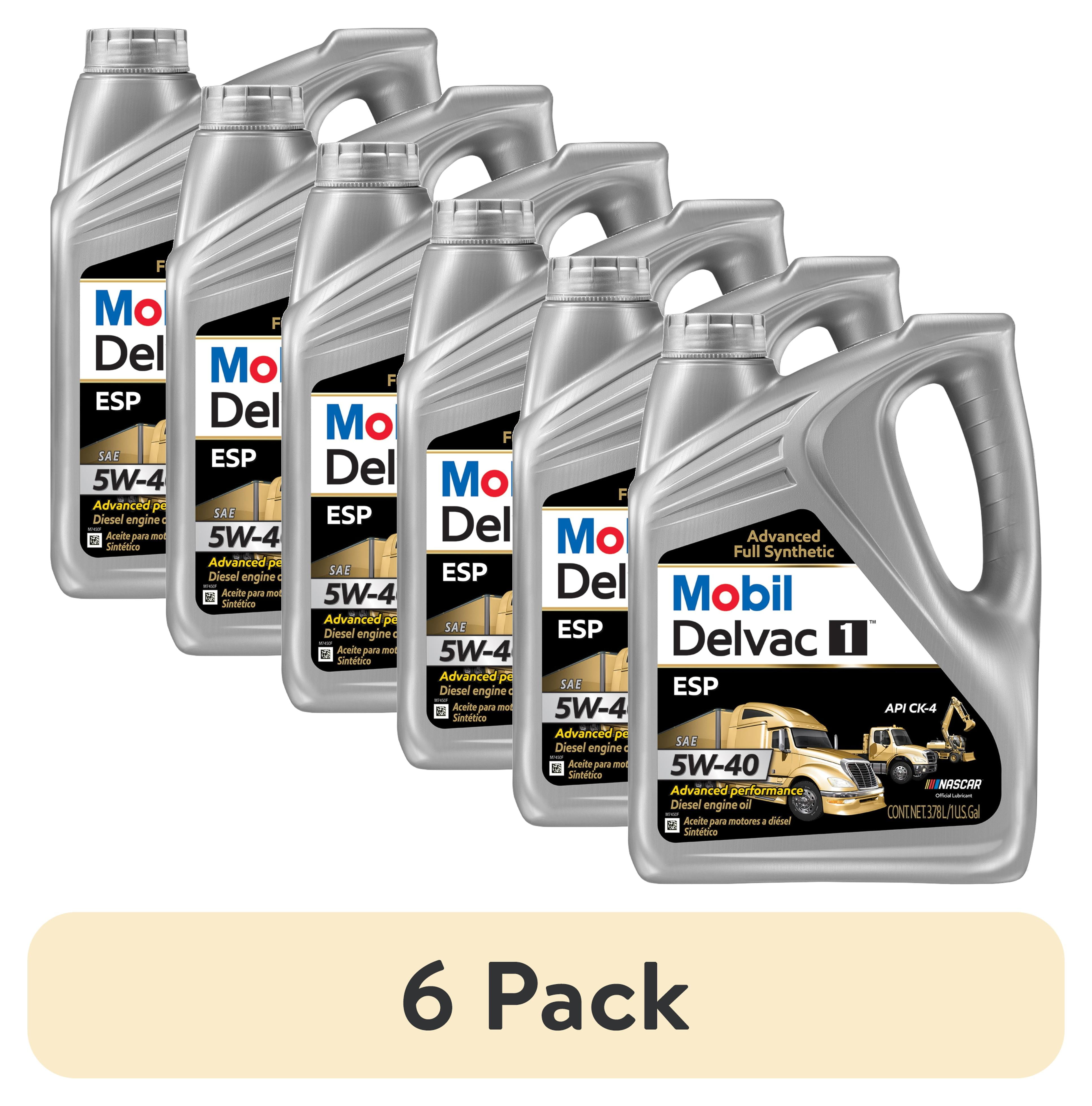 (6 pack) Mobil Delvac 1 ESP Heavy Duty Full Synthetic Diesel Engine Oil ...