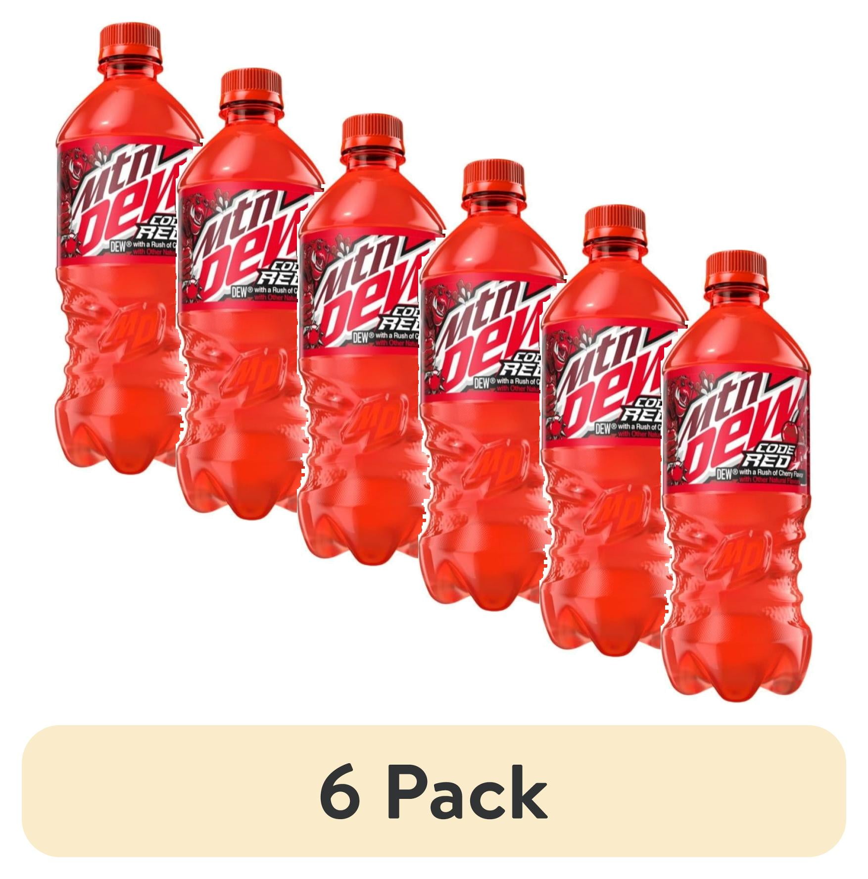 (6 pack) Mountain Dew MTN DEW Code Red Cherry Soda Beverage 20 oz., 1 ...