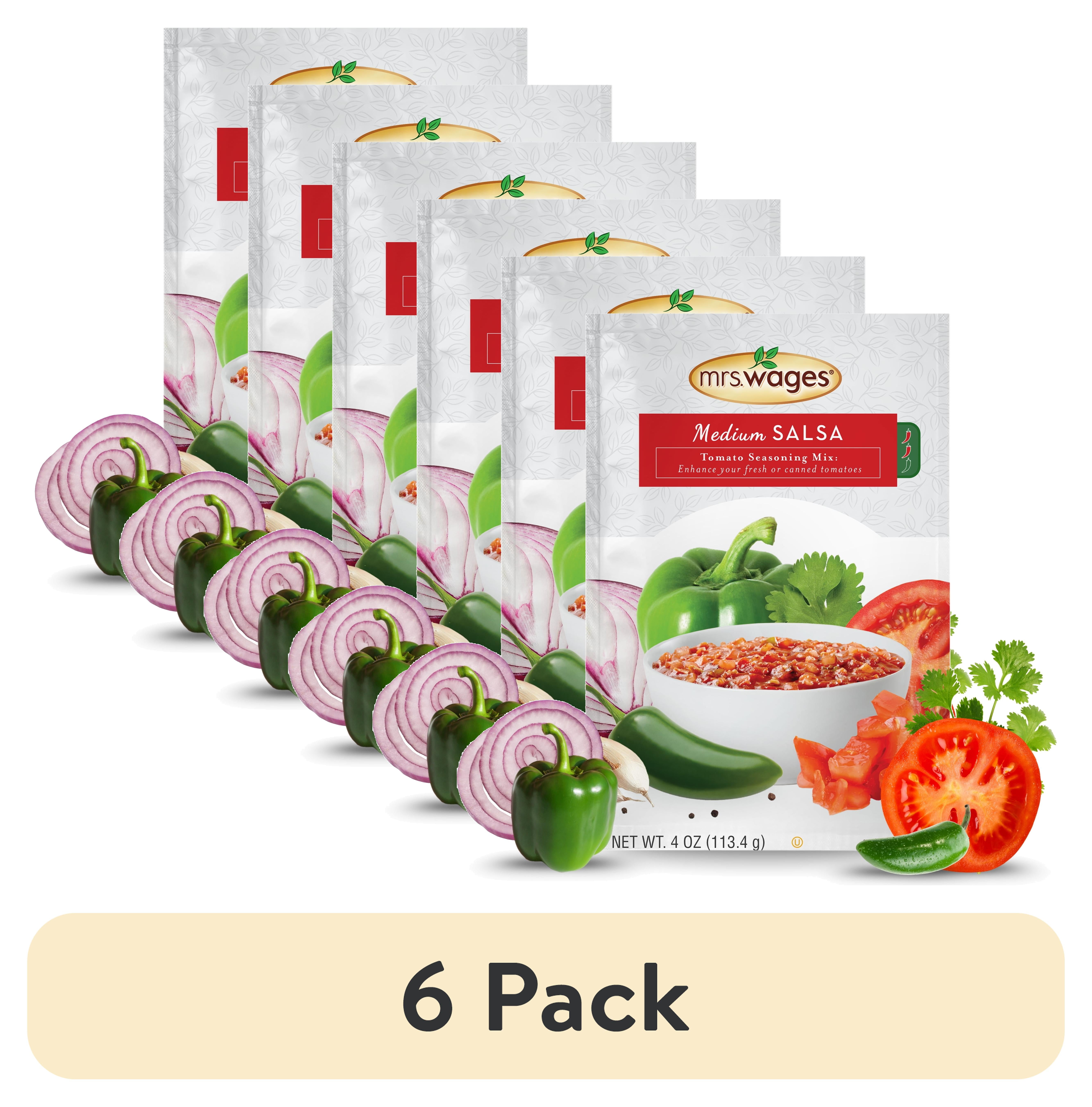 (6 pack) Mrs. Wages Medium Classic Salsa Seasoning Mix | Easy-to-Use ...