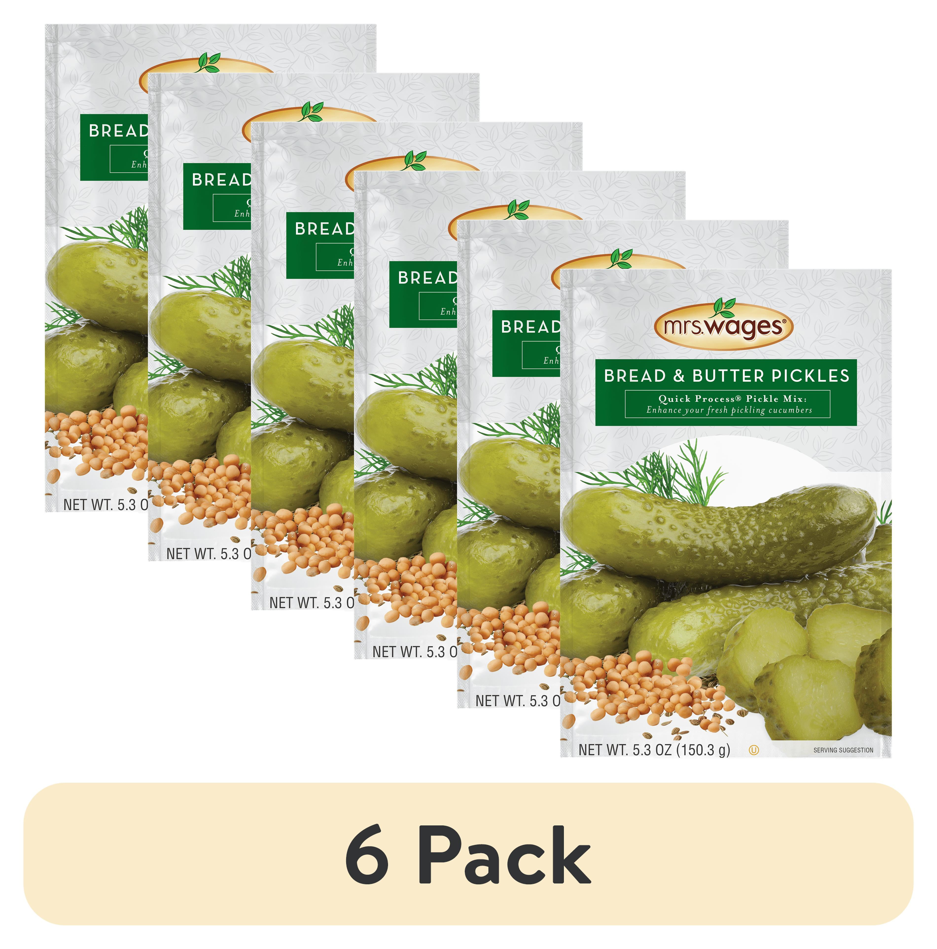 (6 pack) Mrs. Wages Bread and Butter Pickle Mix, Canning Supplies for ...