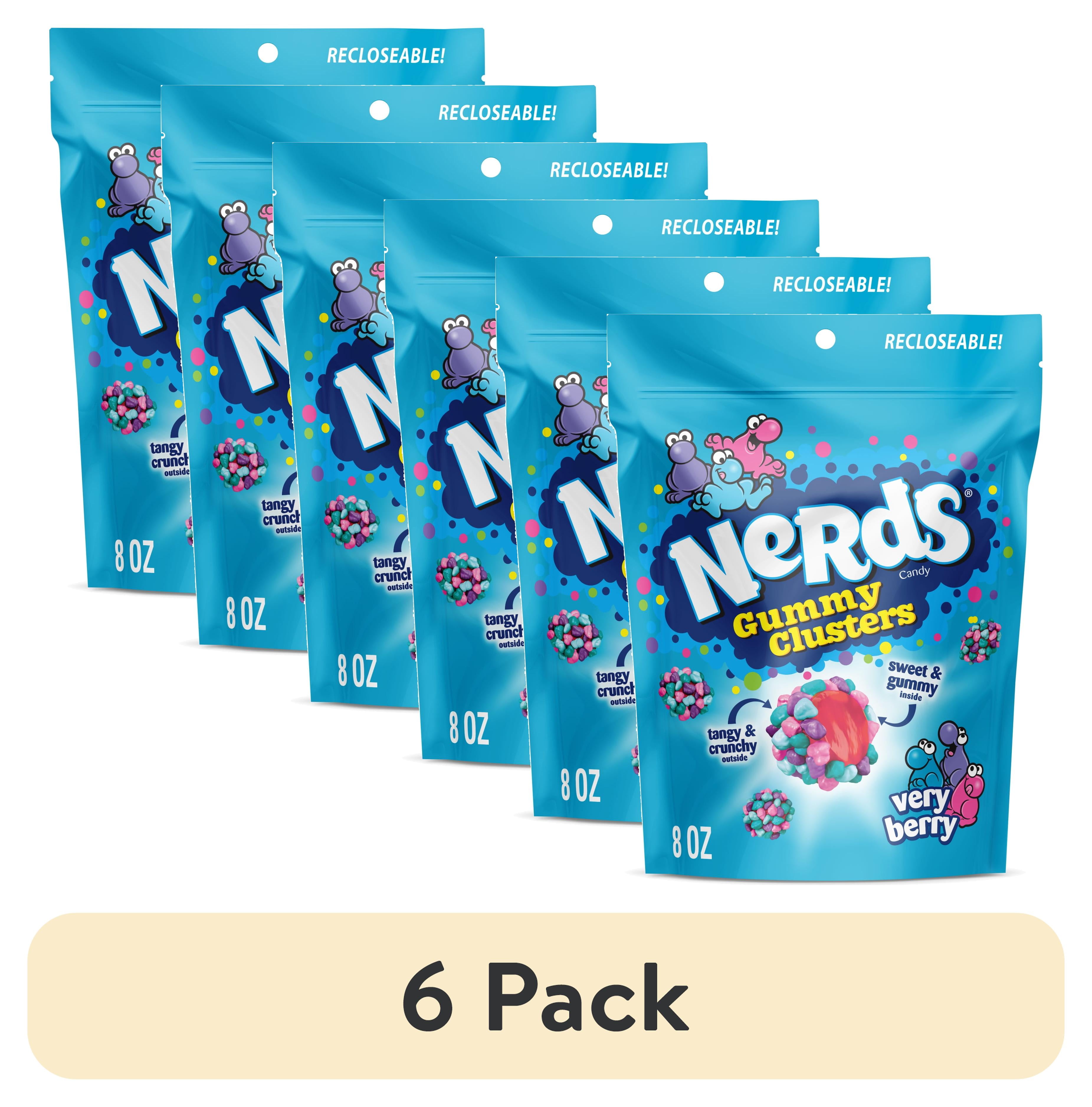 (6 pack) NERDS Gummy Clusters, Candy, Very Berry, Crunchy and Gummy, 8 ...